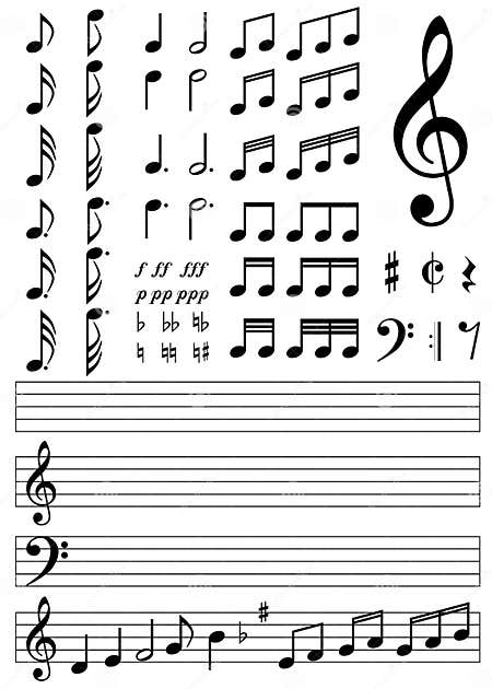 Music Notes Collection stock vector. Illustration of element - 56550928
