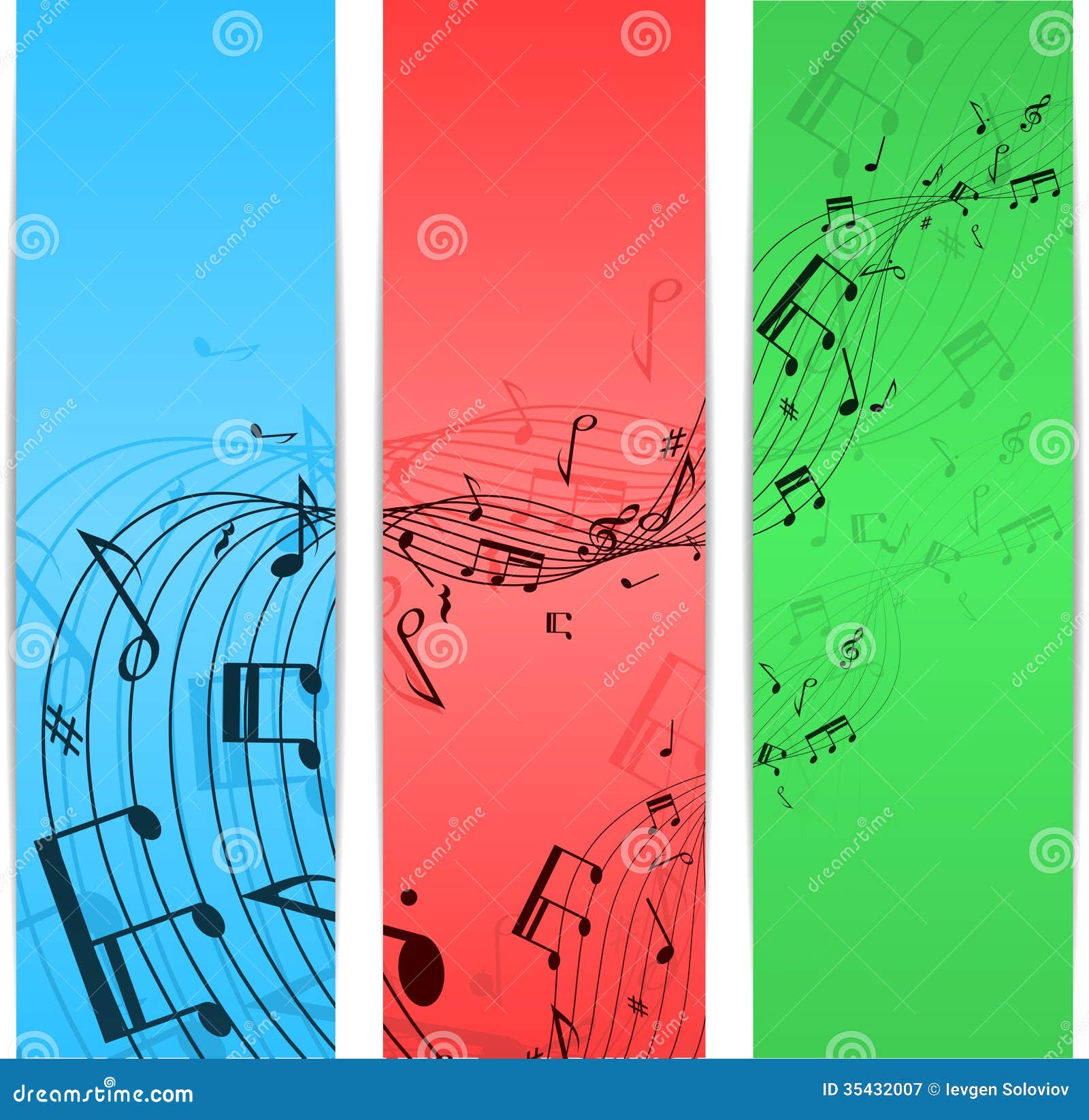 Music notes color stock illustration. Illustration of abstract - 35432007