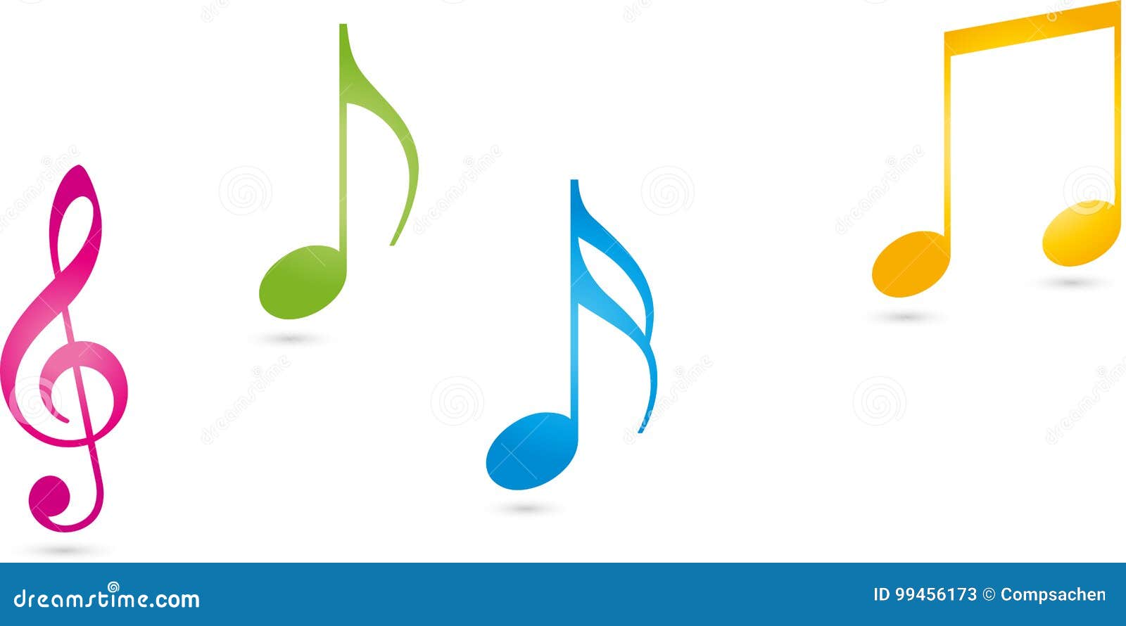 Music Notes in Color, Music and Sound Logo Stock Vector - Illustration ...