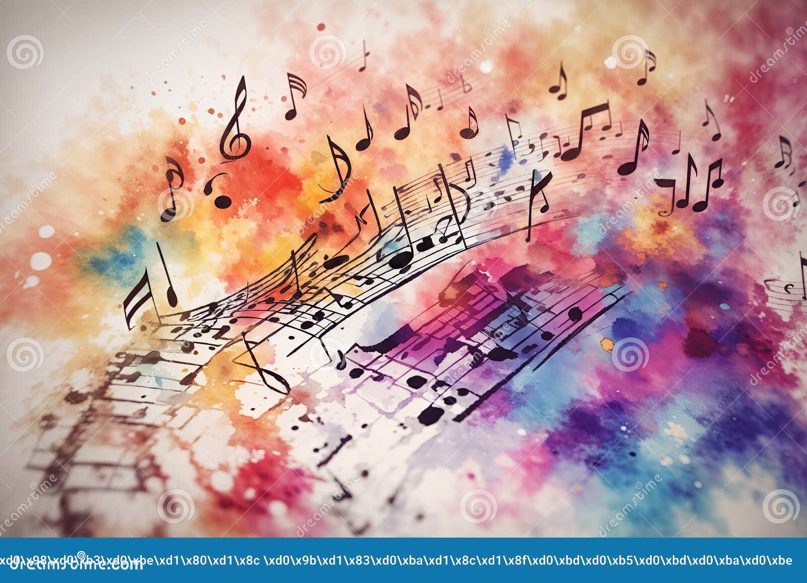Music Notes in Colorful Background. Ai Generative Stock Image - Image ...