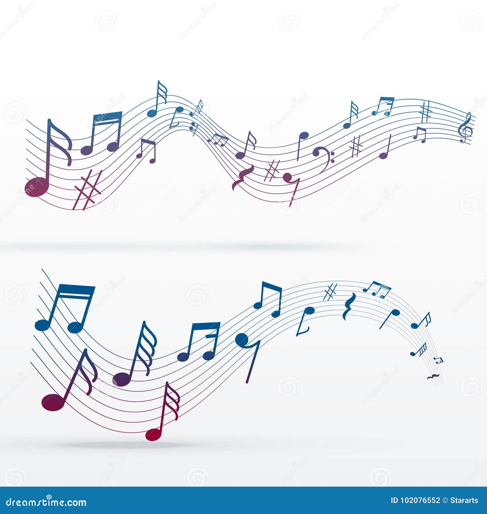Music Notes Colorful Background Stock Vector - Illustration of vector ...