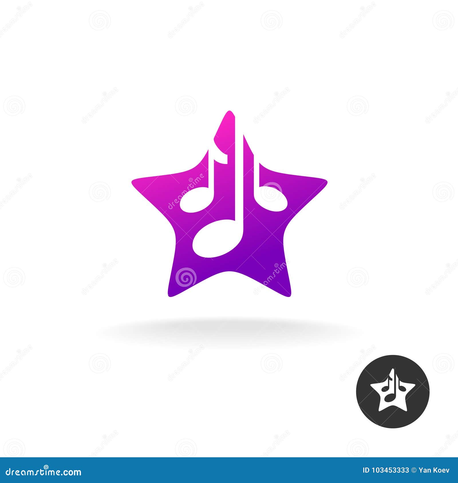 Music star logo stock vector. Illustration of note, music - 103453333