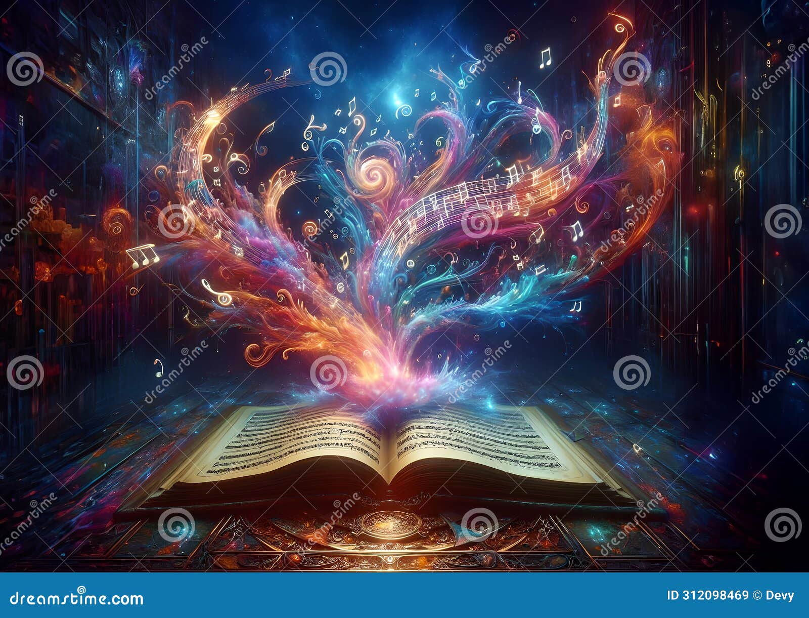 Music Notes Coming Out a Music Note Book Stock Illustration ... Music Notes Coming Out a Music Note Book Stock Illustration ...