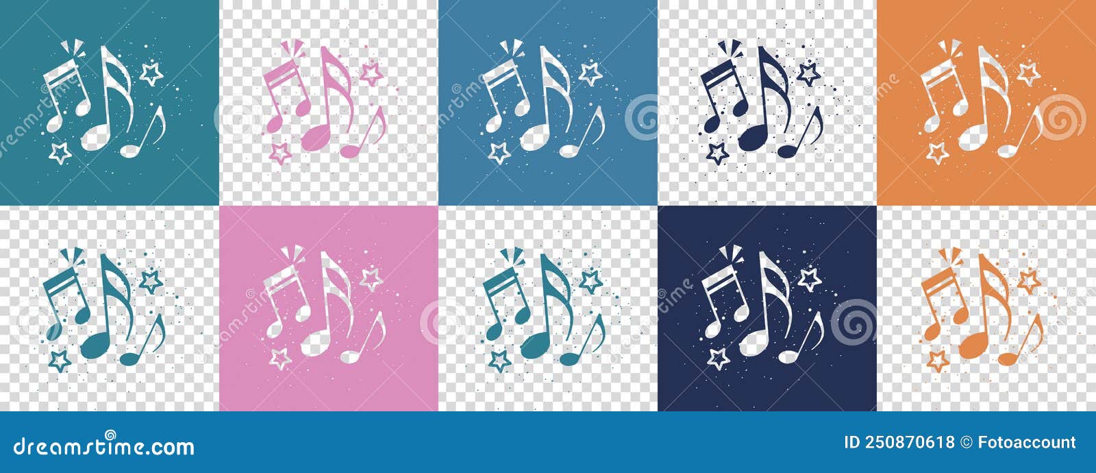 Music Notes Concept - Colorful Vector Illustrations Isolated on ...