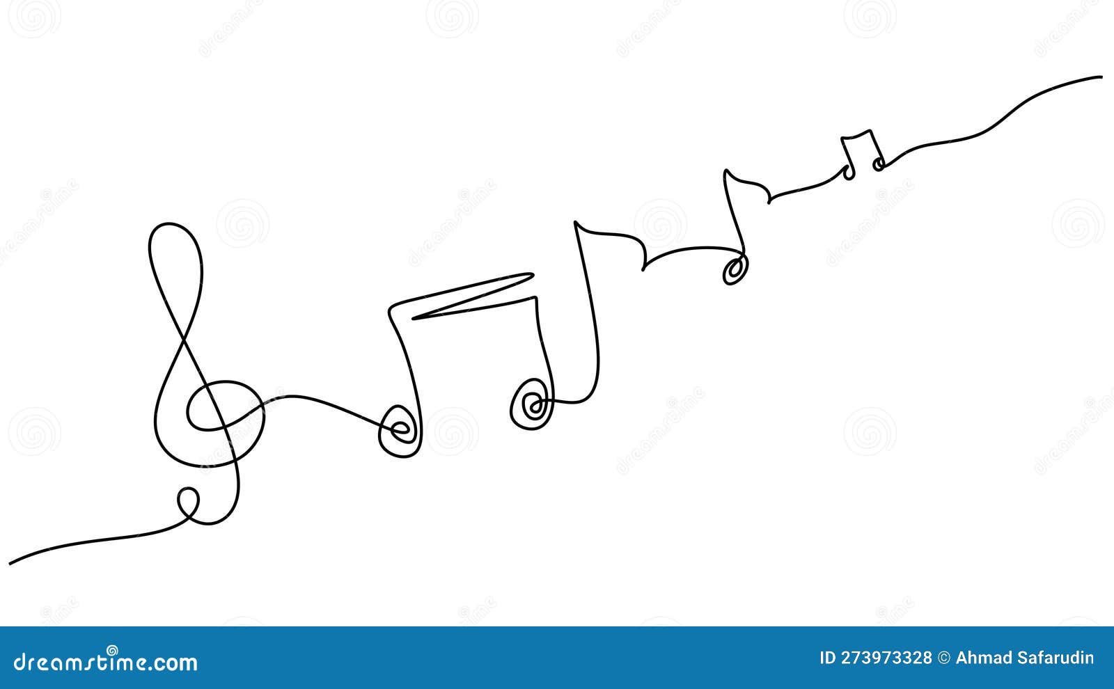 Music Notes Continuous Line Drawing Stock Illustration - Illustration ...