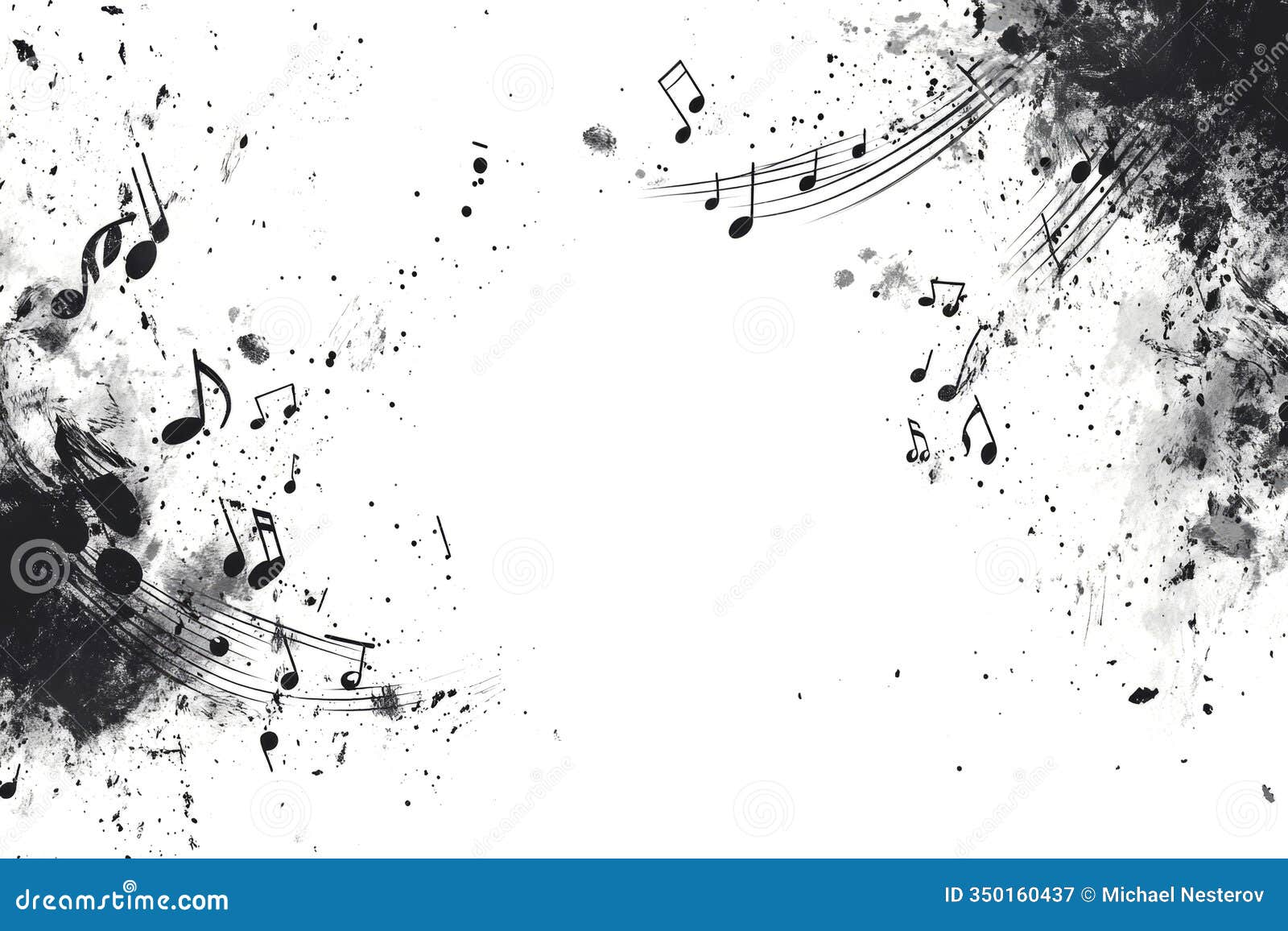 Music Notes Creating Abstract Grunge Frame Background Stock Image ...