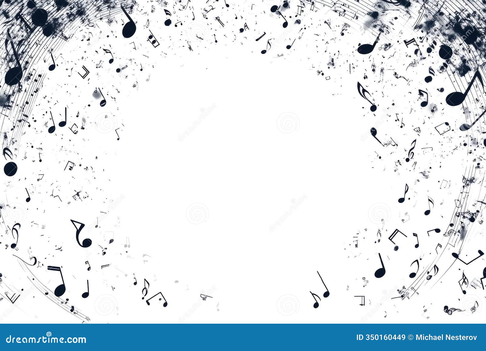 ?Music Notes Creating Abstract Grunge Frame Background Stock Image ...