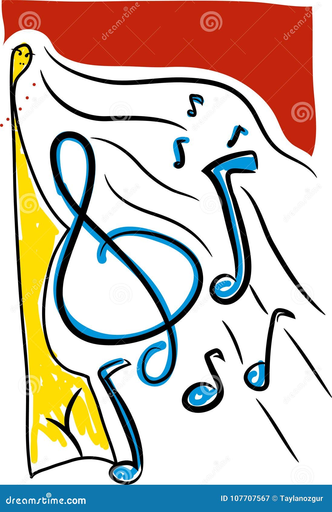 Music notes stock vector. Illustration of musician, design - 107707567