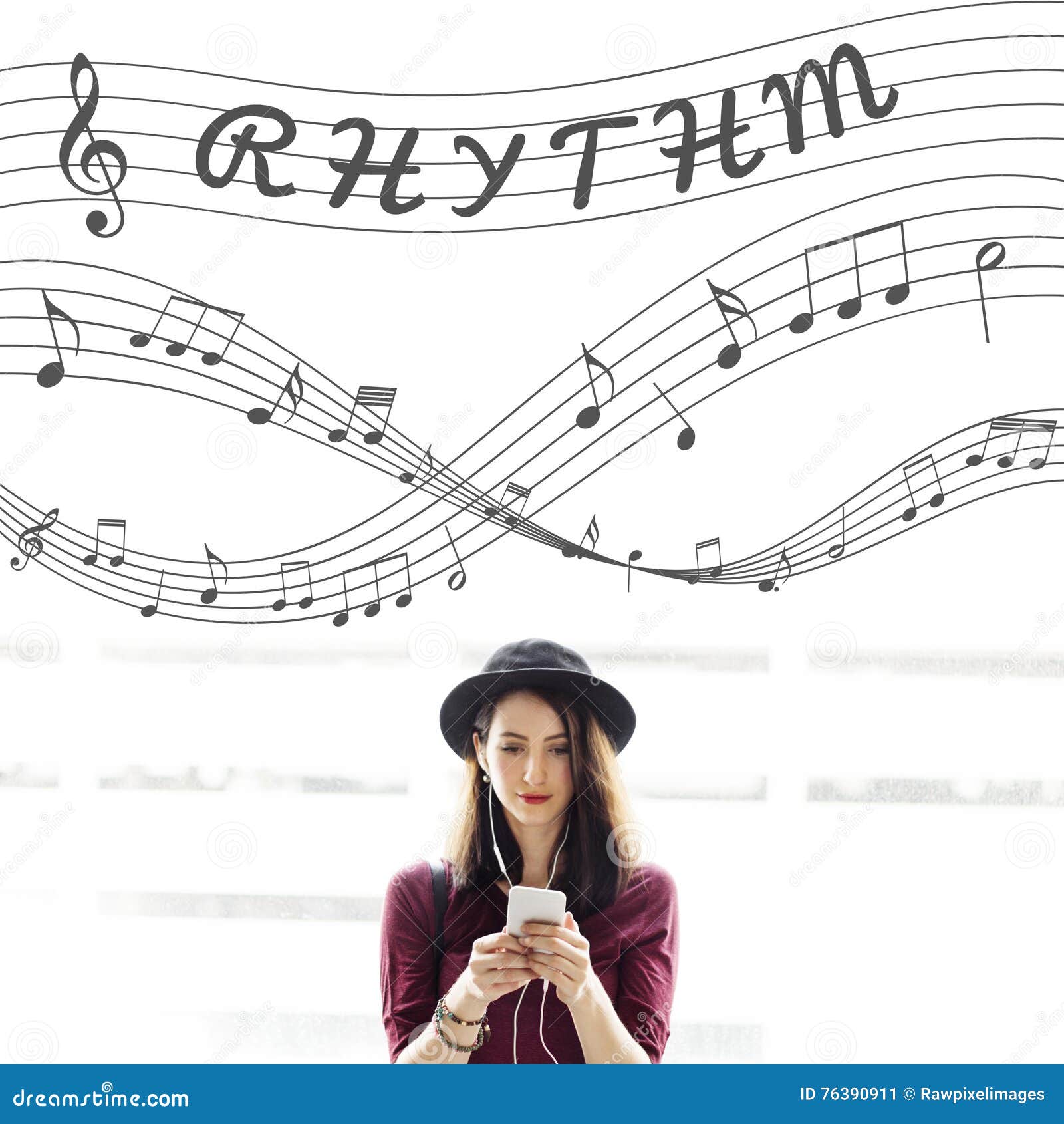 Music Notes Entertainment Melody Listening Concept Stock Image - Image ...