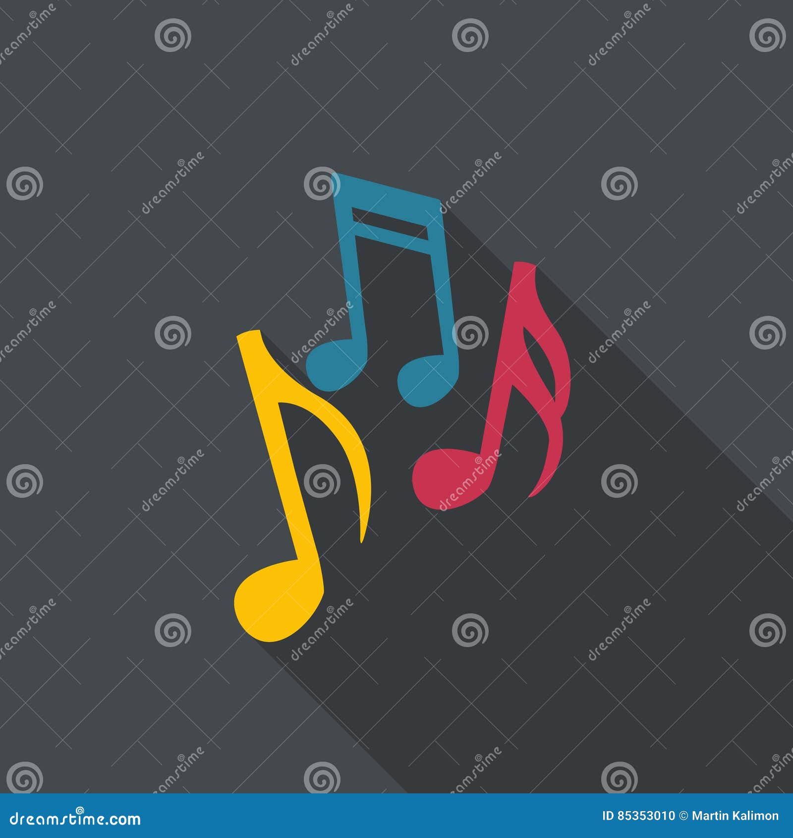 Music notes in flat design stock vector. Illustration of instrument ...