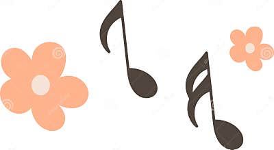 Music Notes and Flowers Pattern Stock Vector - Illustration of nature ...