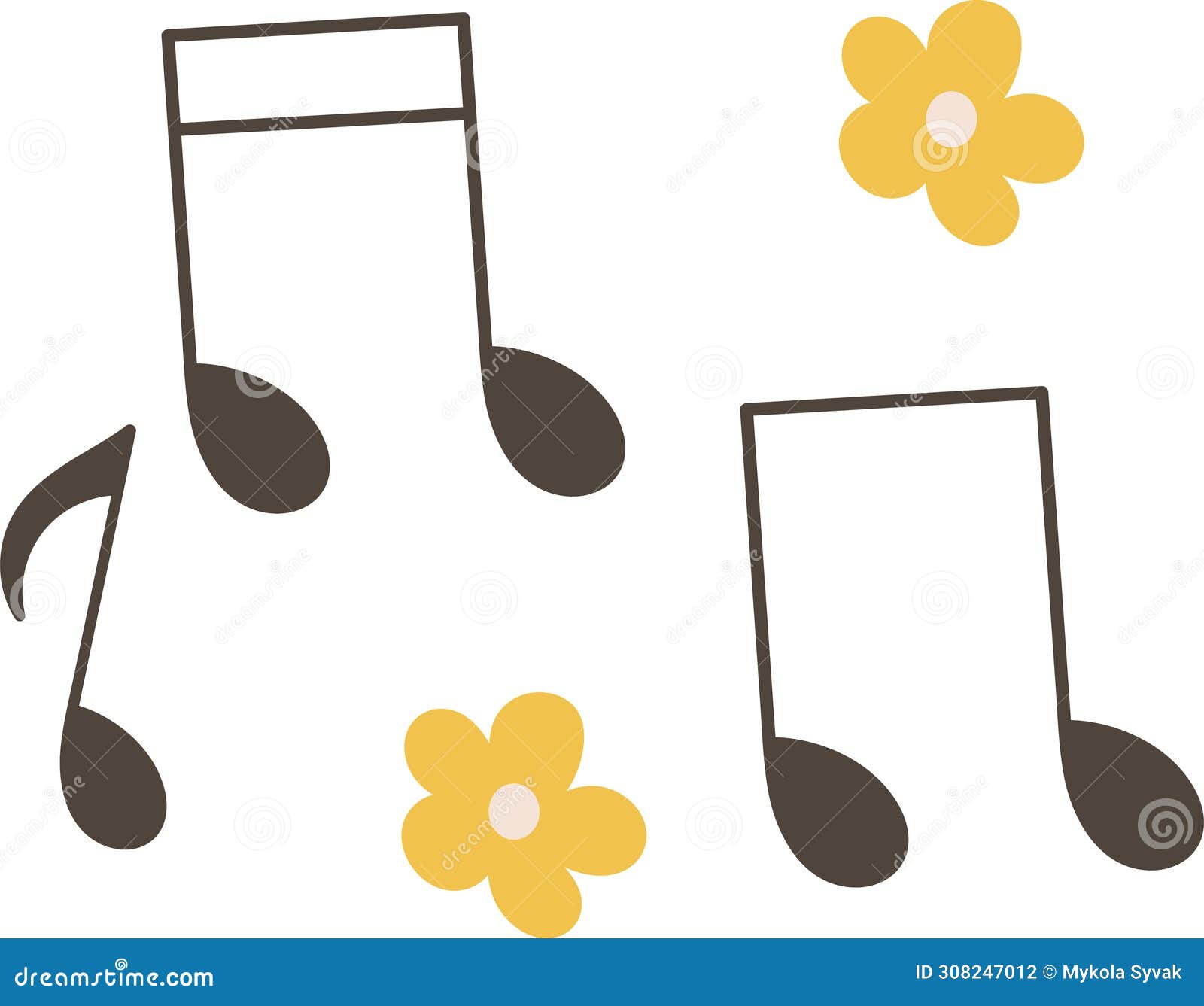 Music Notes and Flowers Pattern Stock Vector - Illustration of flower ...