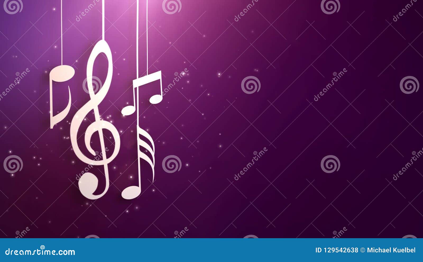 Music Notes Flowing Hanging on Strings and Falling from the Ceiling ...