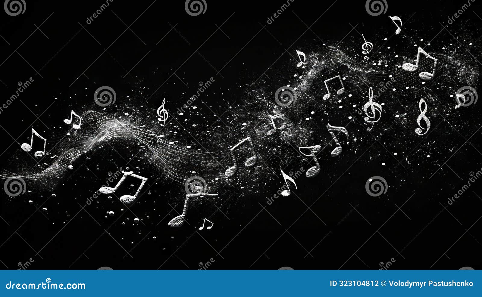 Music Notes Flying in the Air Stock Photo - Image of flying, sparkle ...