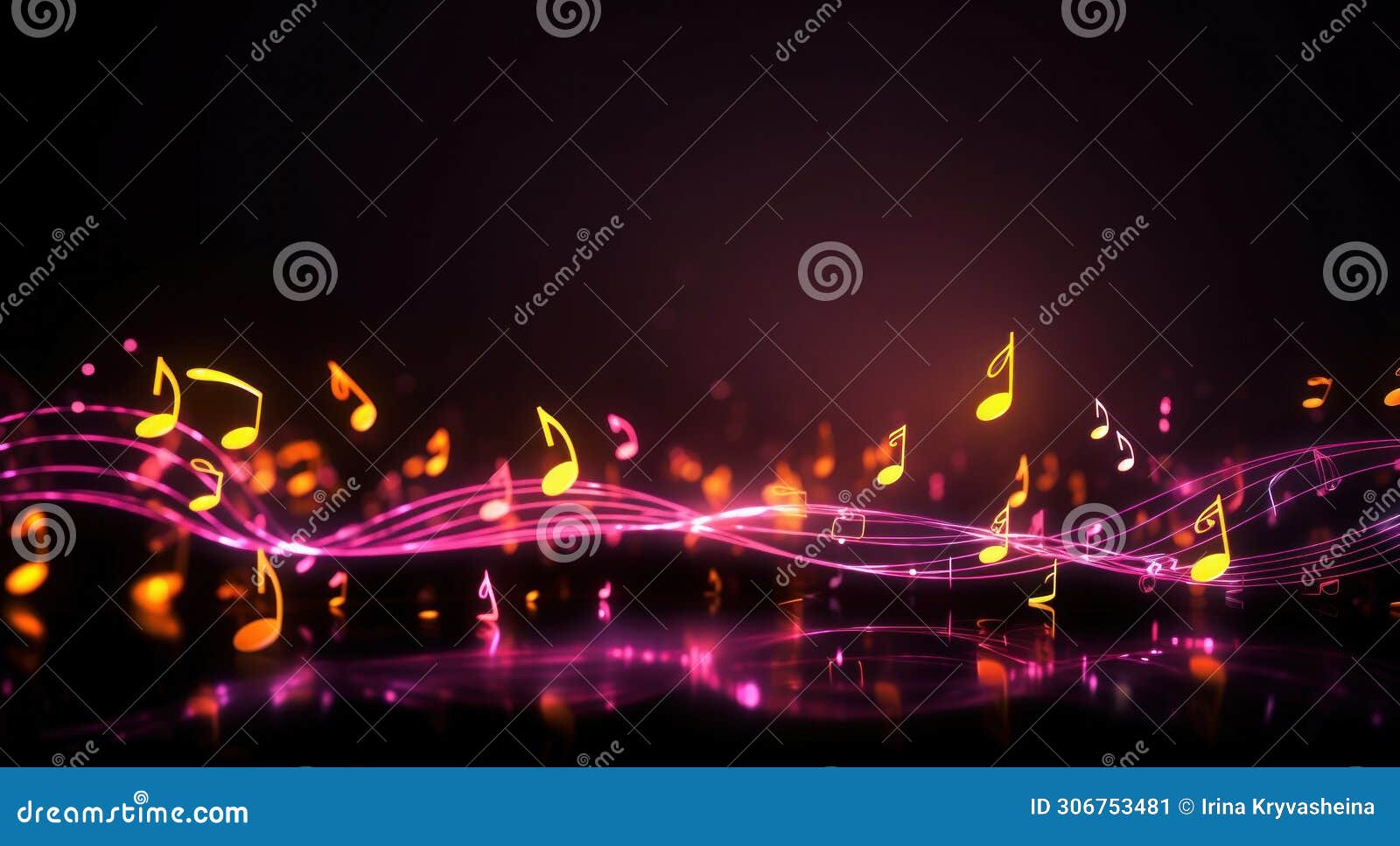 Music Notes Flying Behind a Black Background Stock Image - Image of ...