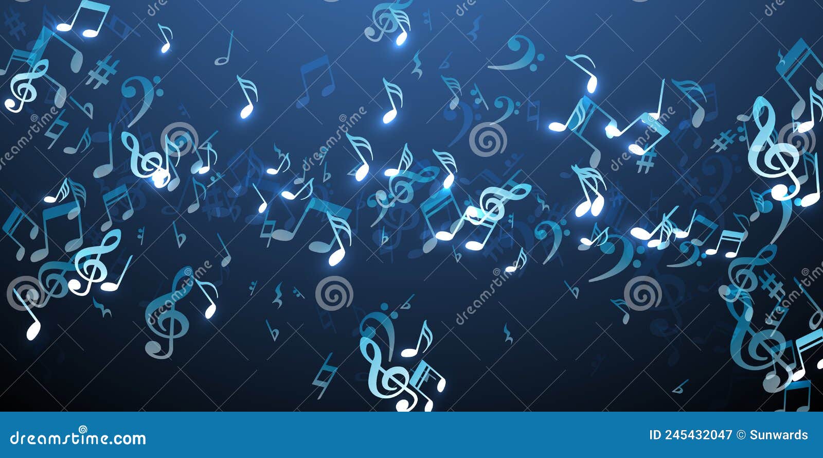 Music Notes Flying Vector Backdrop. Melody Stock Vector - Illustration ...