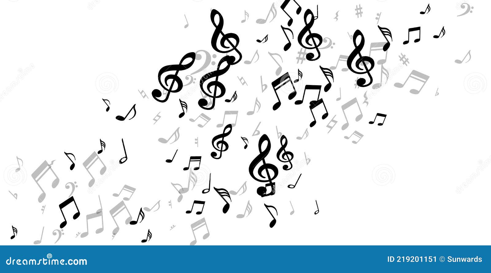 Music Notes Flying Vector Backdrop. Sound Stock Vector - Illustration ...