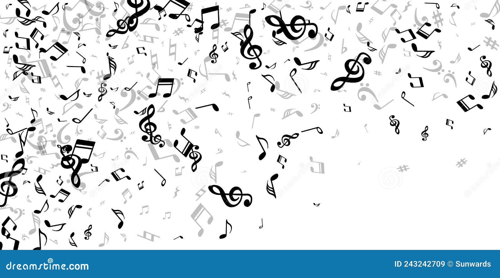 Music Notes Flying Vector Background. Symphony Stock Vector ...