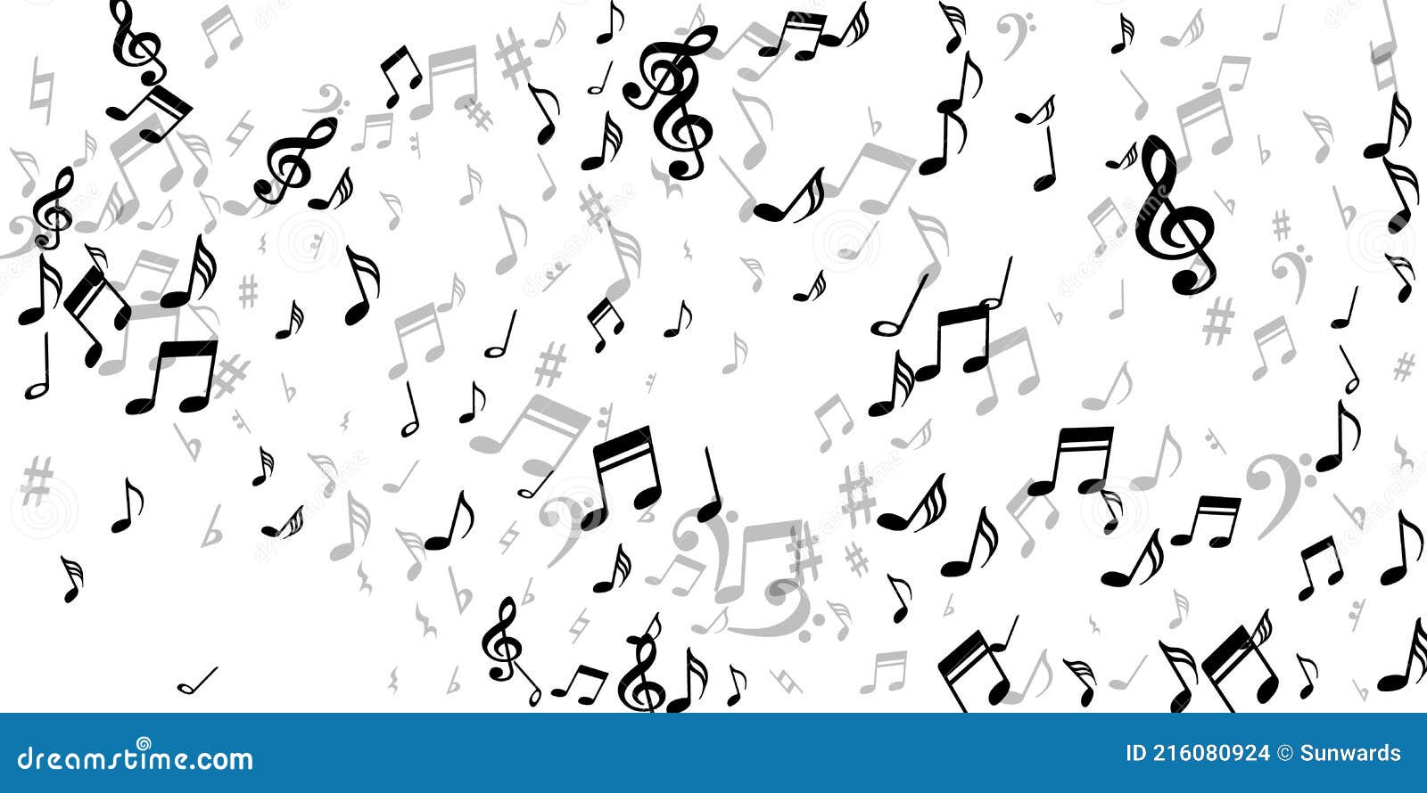 Music Notes Flying Vector Design. Sound Stock Vector - Illustration of ...