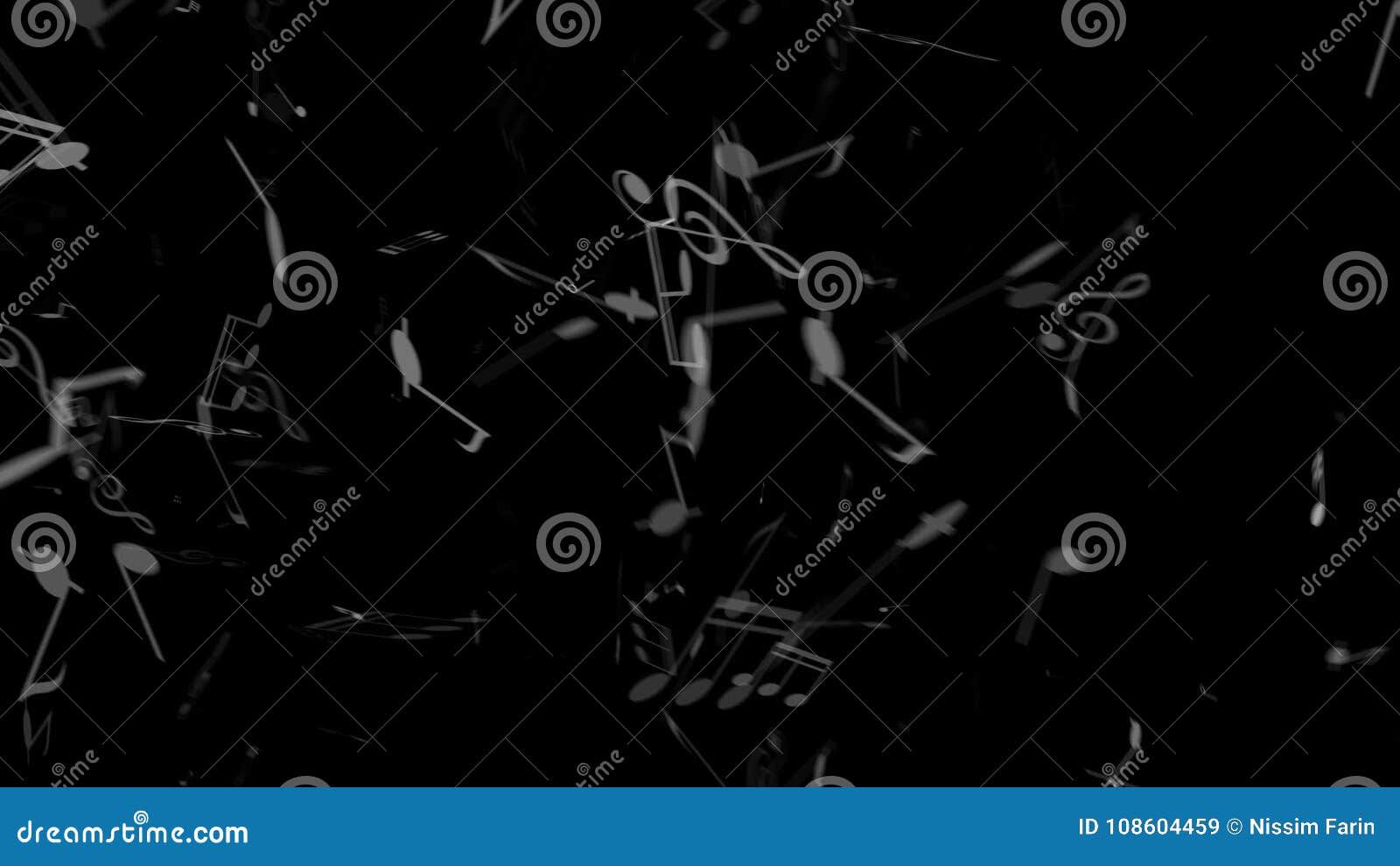 Music Notes Flying in the Wind in Alpha Channel Stock Video - Video of ...