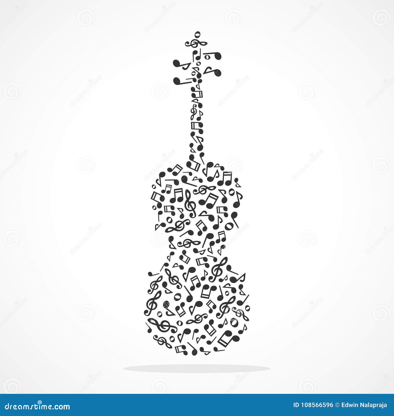 Music Notes Forming a Violin Stock Vector - Illustration of note, media ...