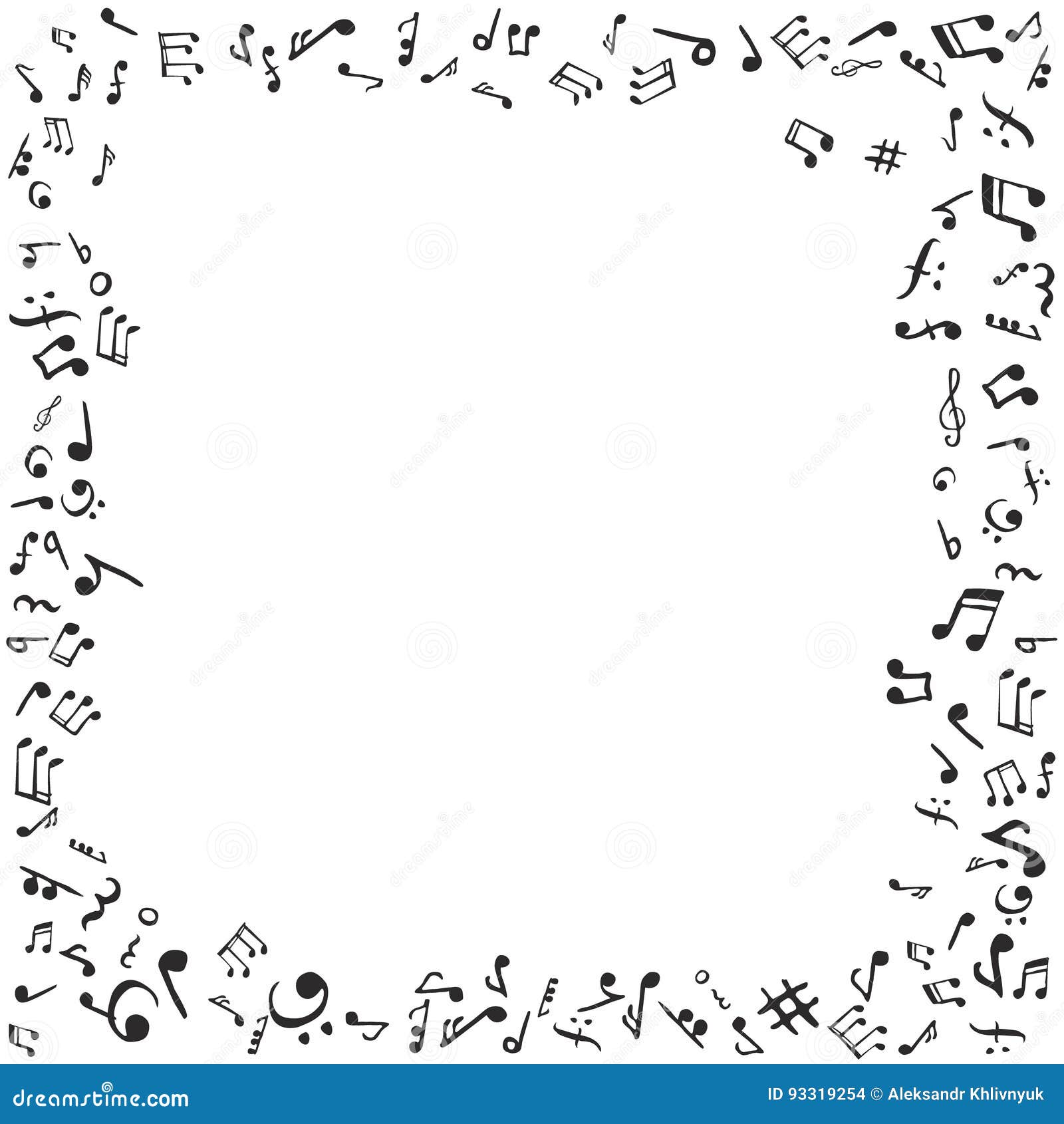 Music notes frame stock illustration. Illustration of piano - 93319254