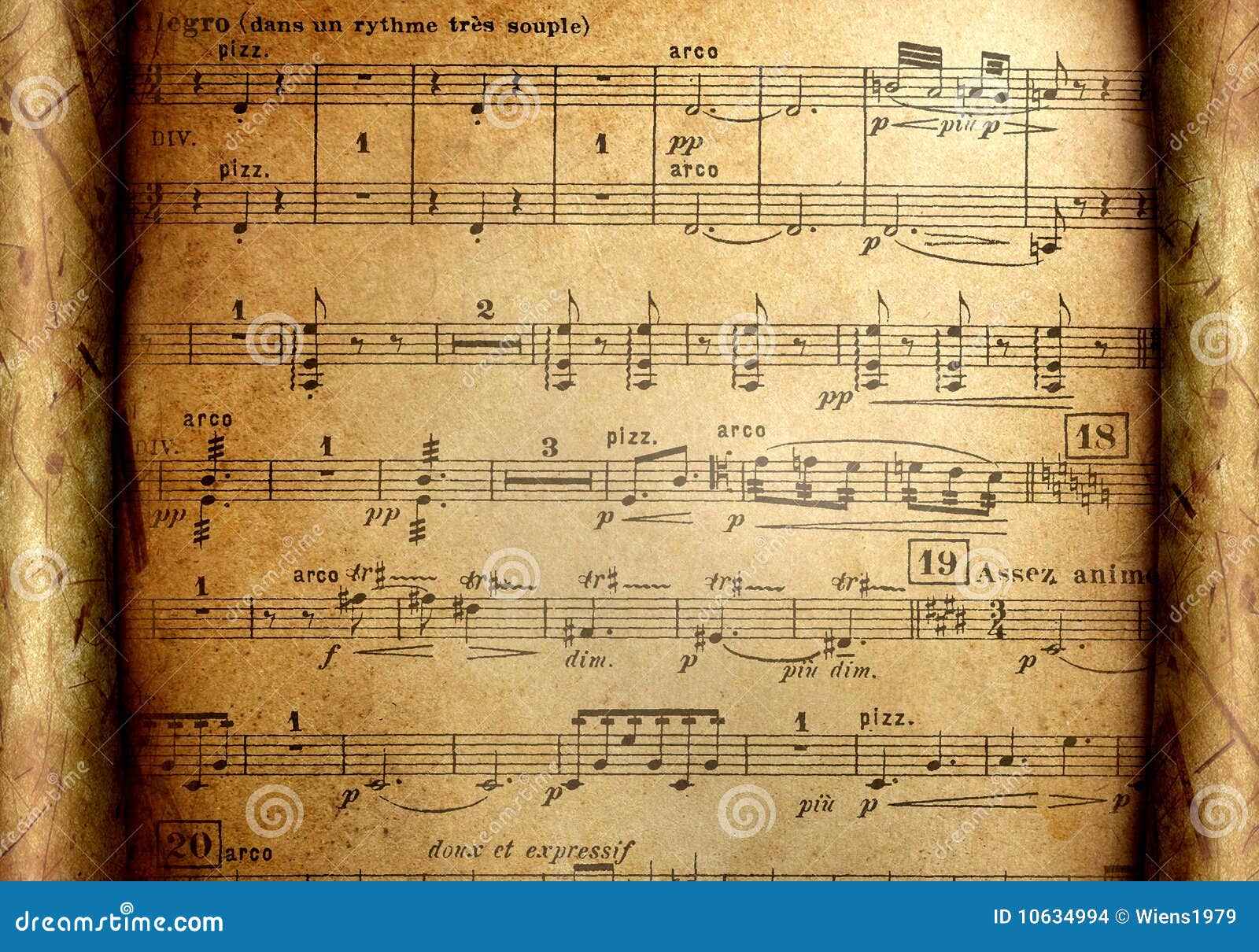 Music Notes on Grunge Paper Stock Illustration - Illustration of style ...