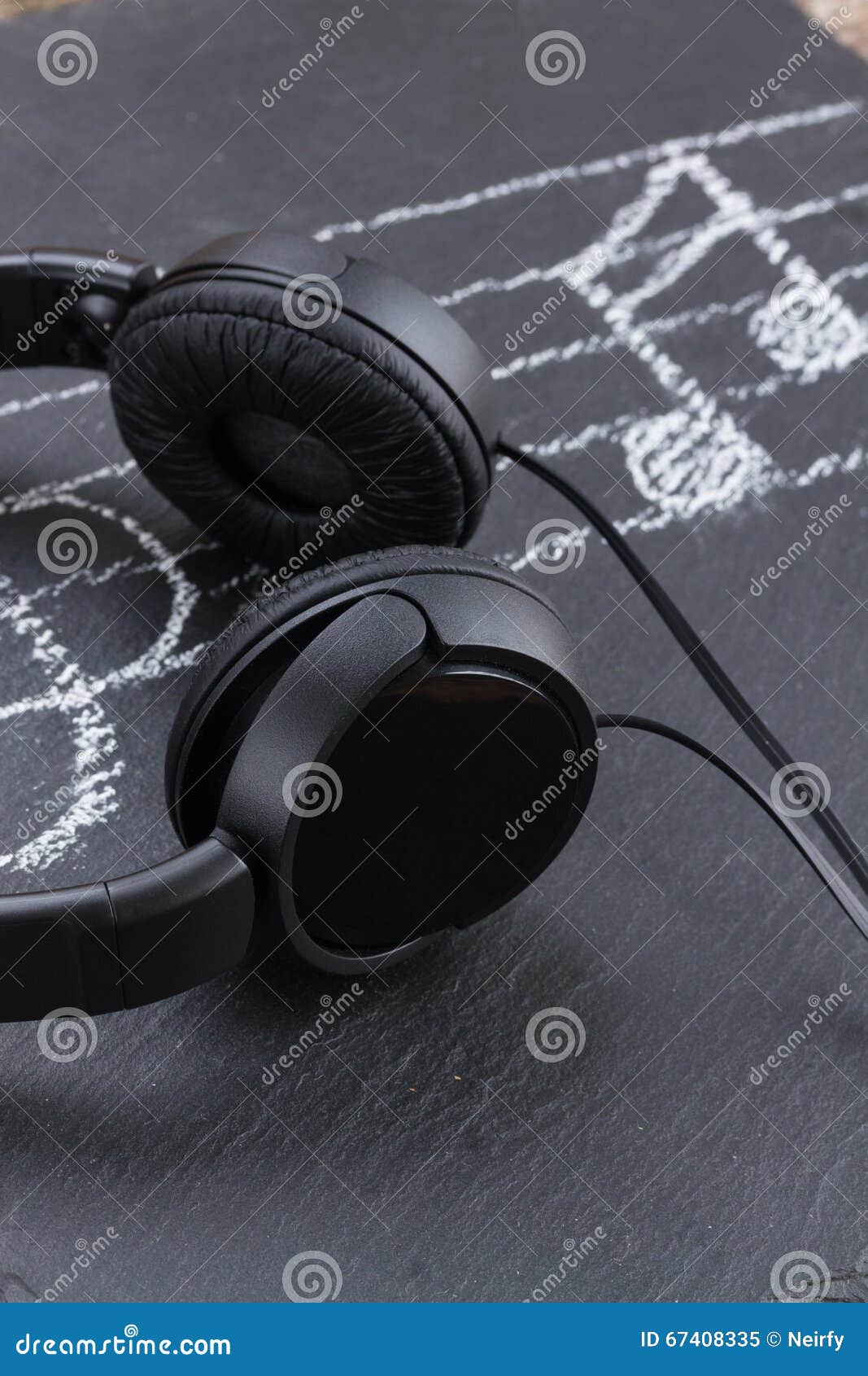 Music Notes with Headphones Stock Image - Image of melody, acoustic ...
