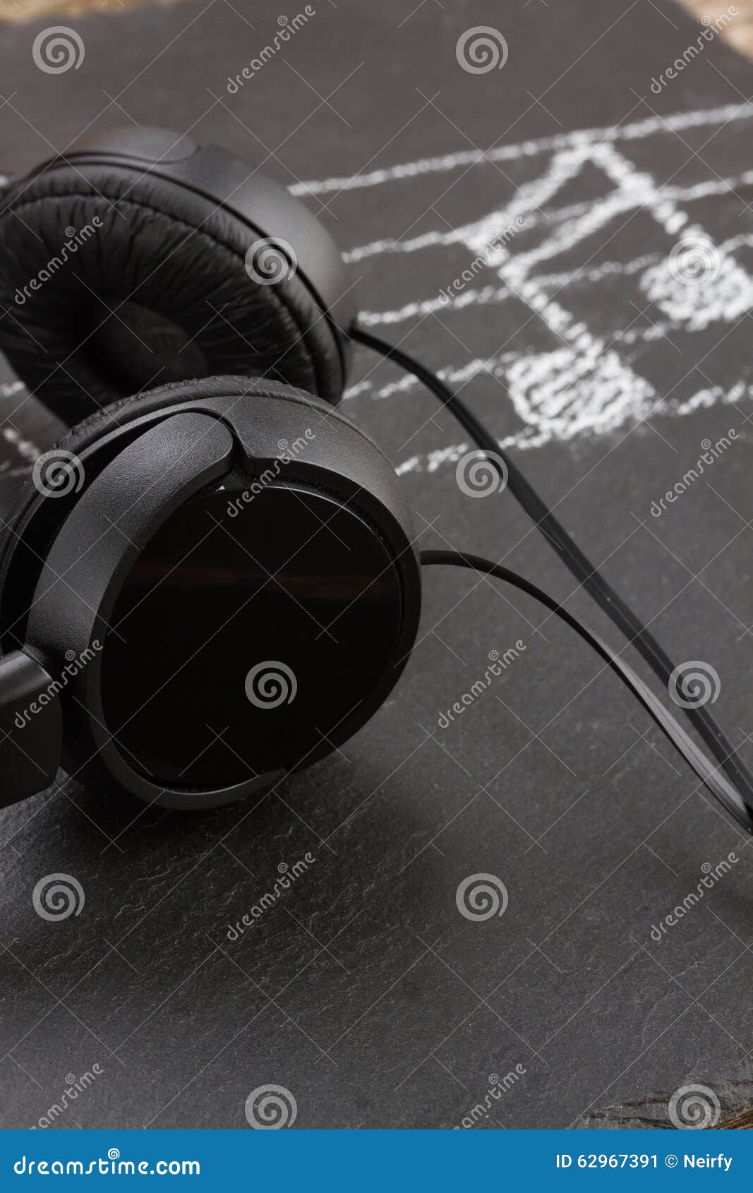 Music Notes with Headphones Stock Image - Image of earphones, modern ...
