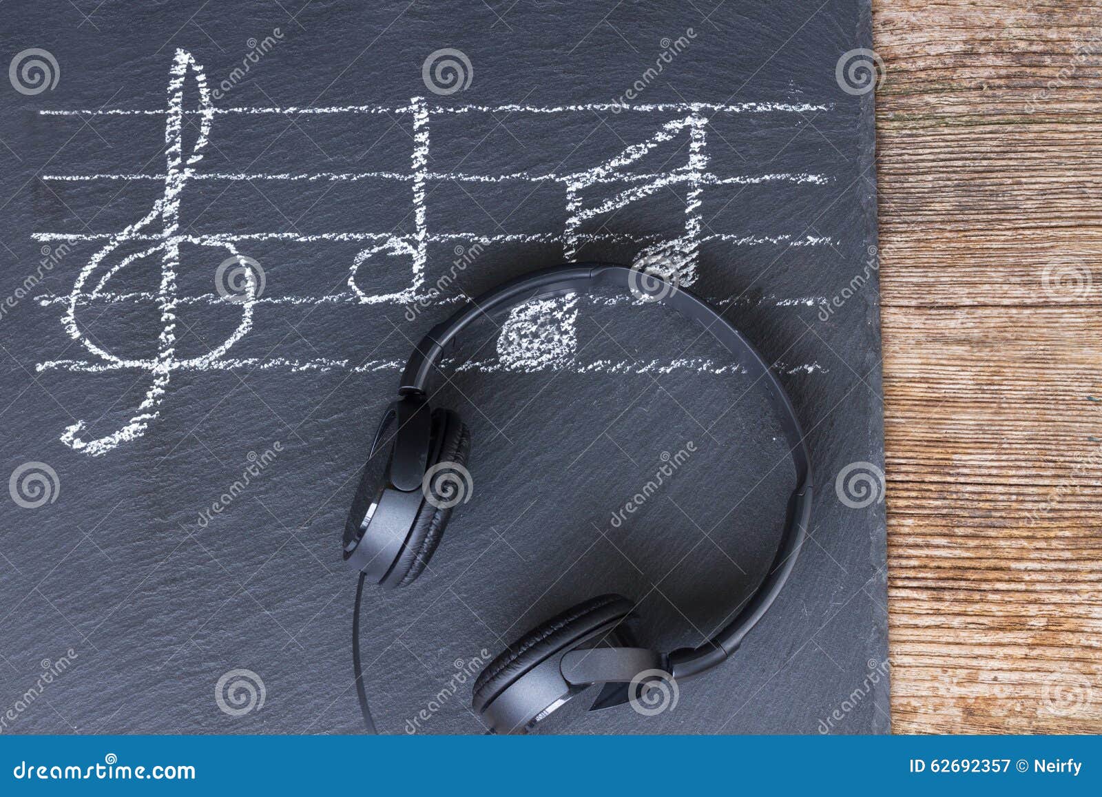Music Notes with Headphones Stock Image - Image of modern, retro: 62692357