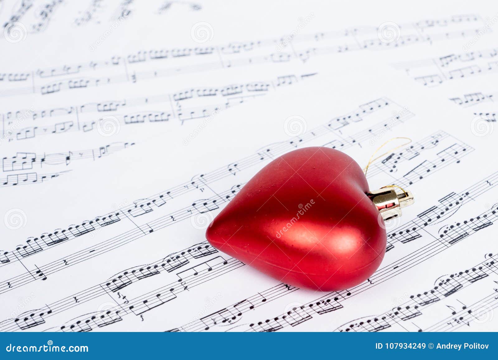 Music Notes with Heart Shape Stock Image - Image of valentine ...