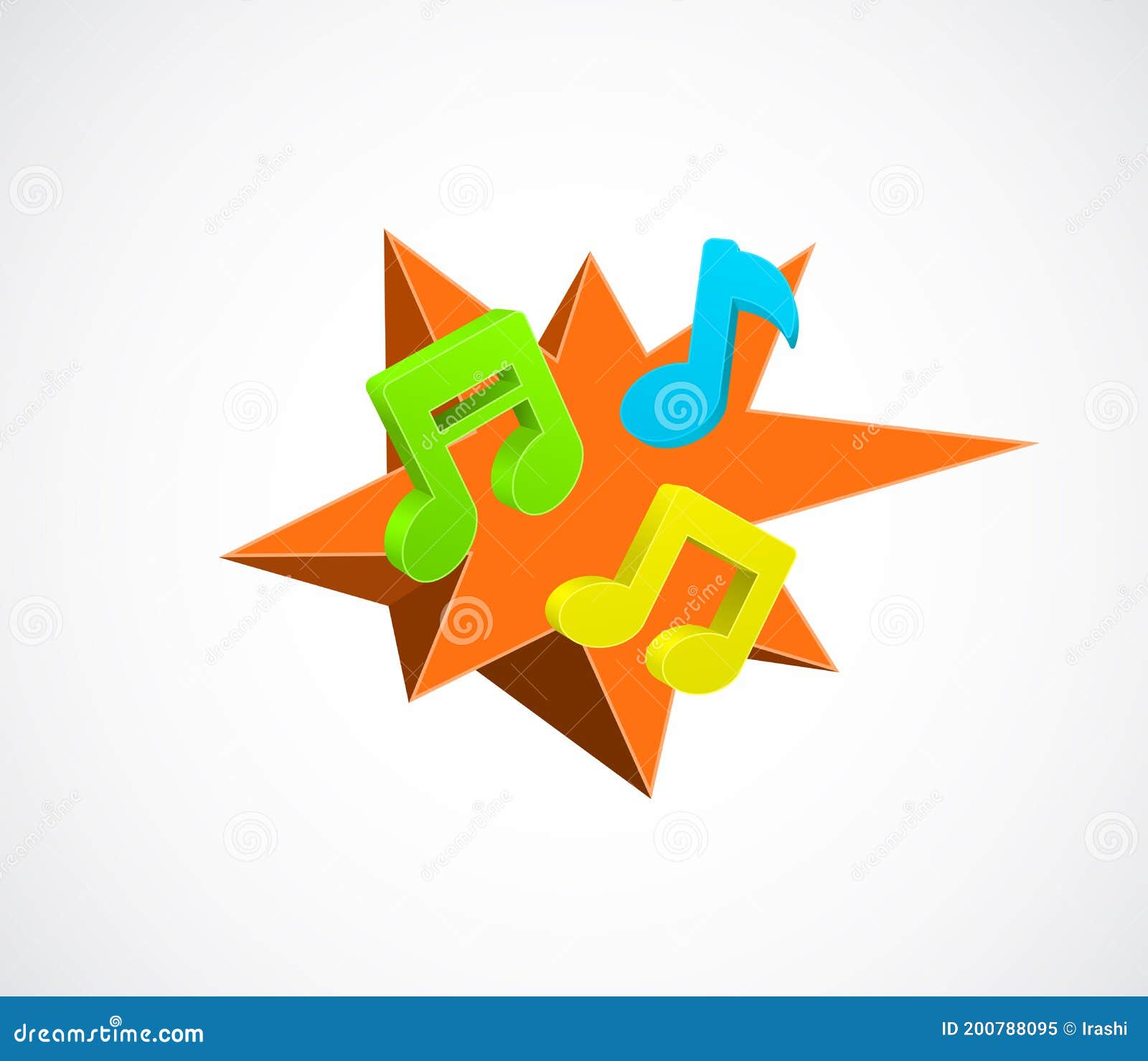 Music Notes Icon on 3d Splash Star Background Stock Vector ...