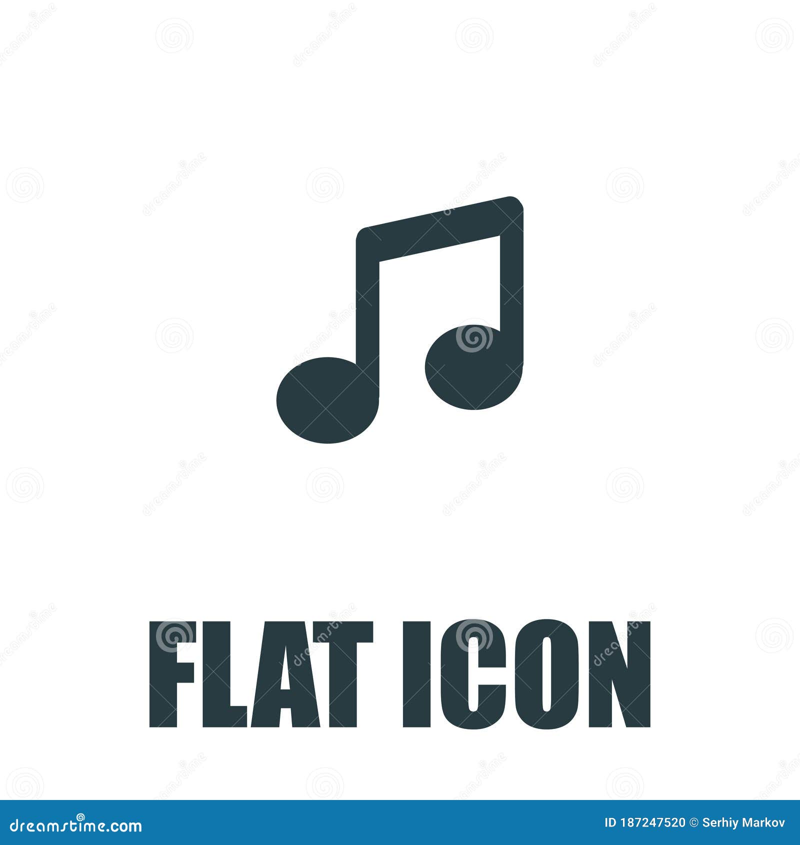 Music notes Icon Flat stock photo. Image of flat, modern - 187247520
