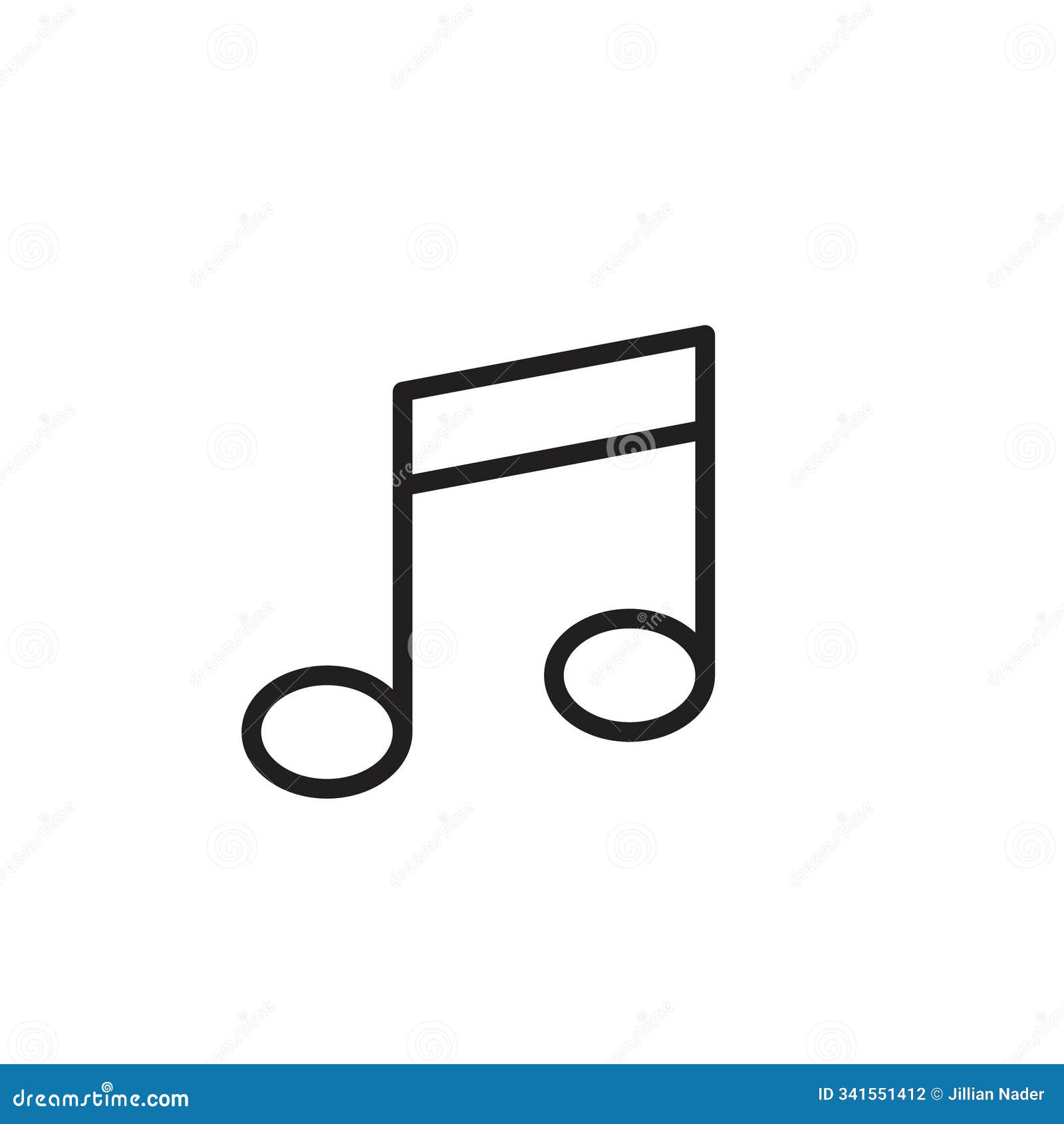 Music Notes Icon Flat Line Illustration Stock Vector - Illustration of ...
