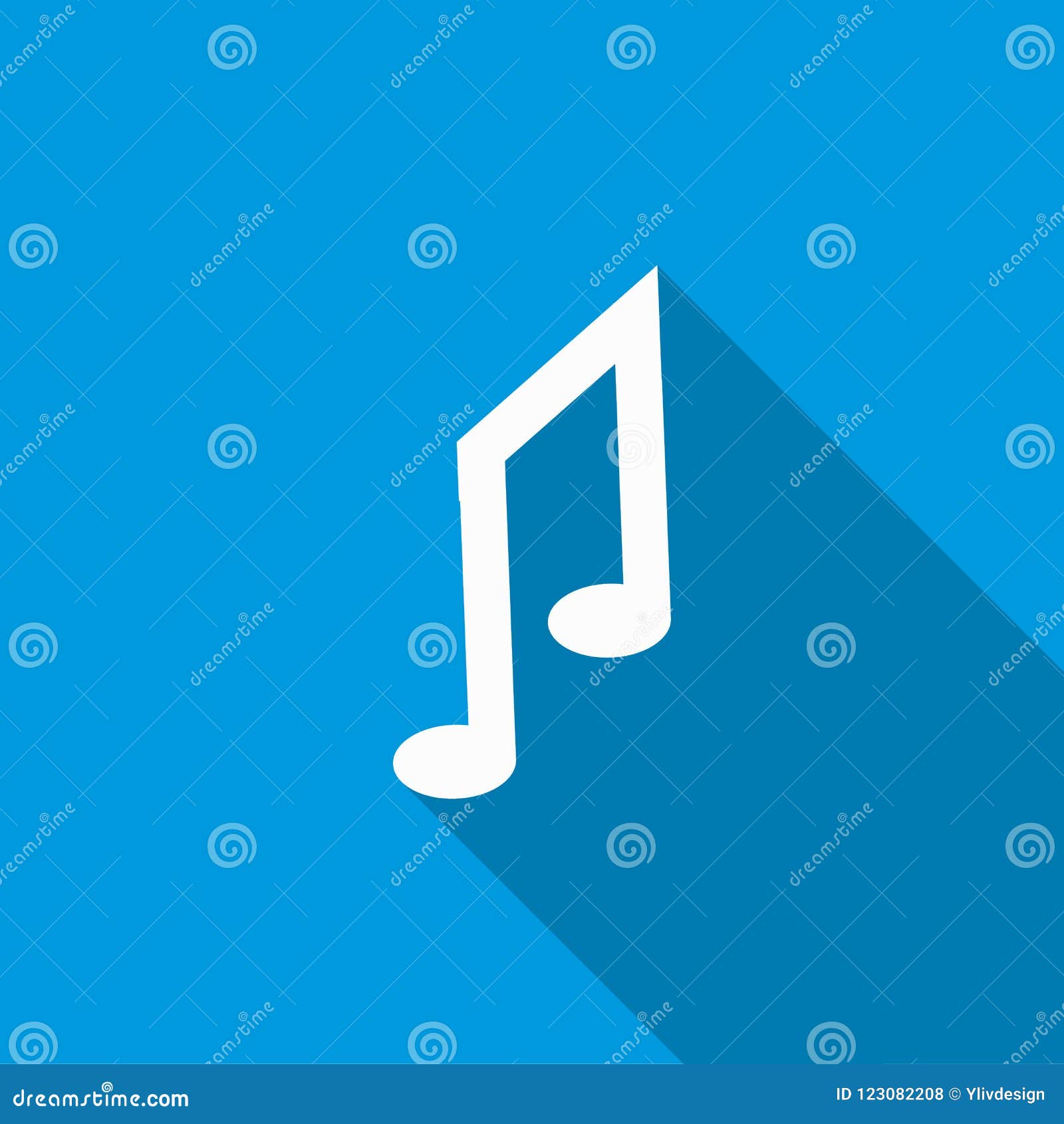 Music Notes Icon, Flat Style Stock Illustration - Illustration of ...