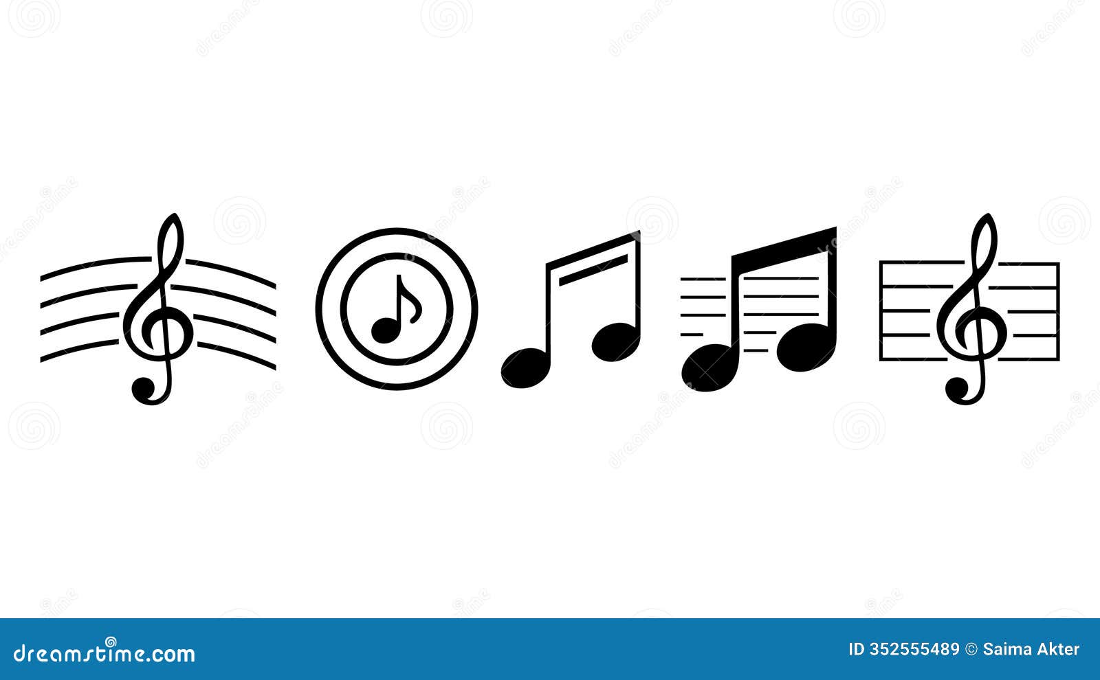 Music Notes Icon Set. Music Notes Silhouette. Vector Illustration Stock ...