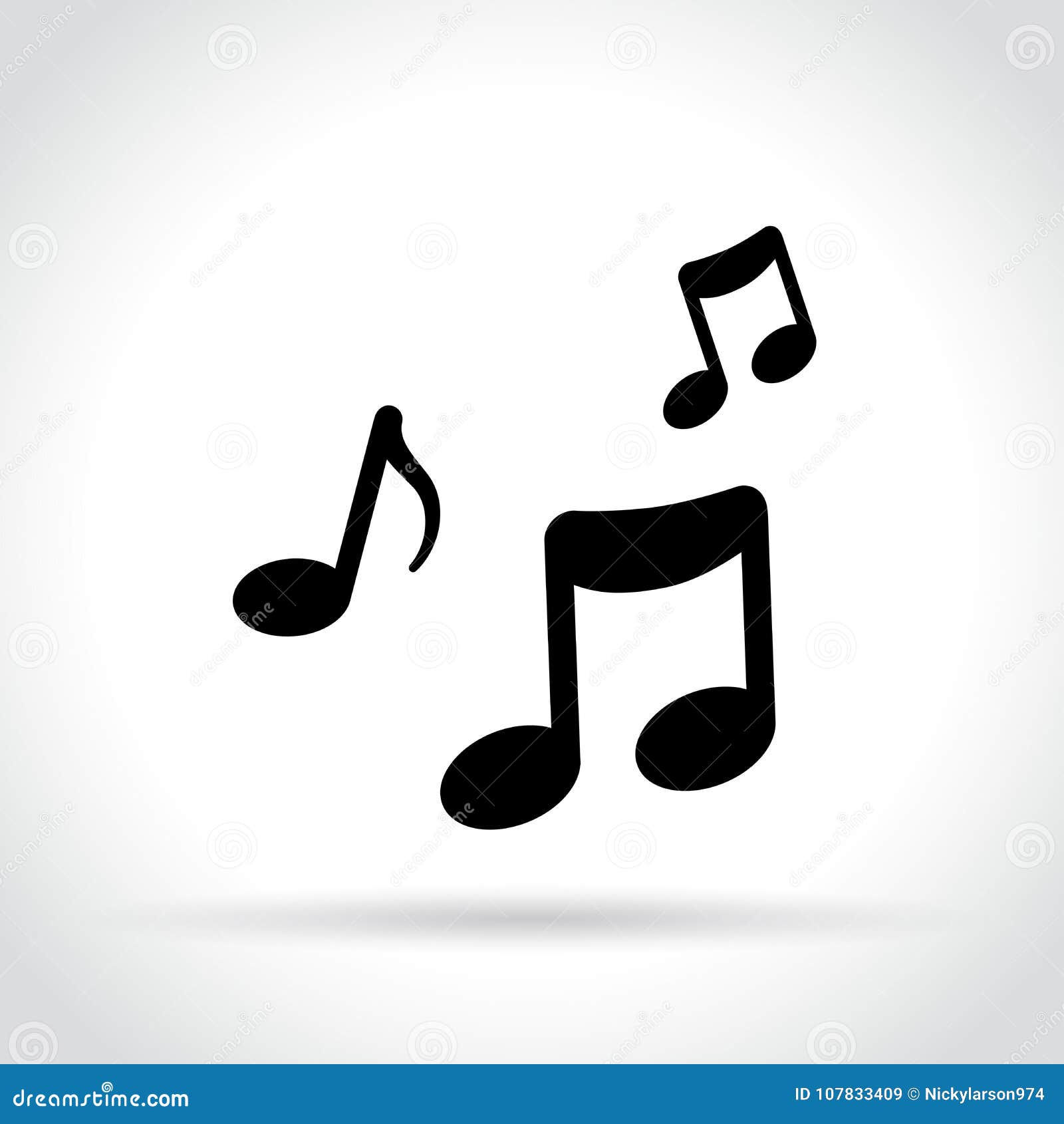 Music Notes Icon on White Background Stock Vector - Illustration of ...