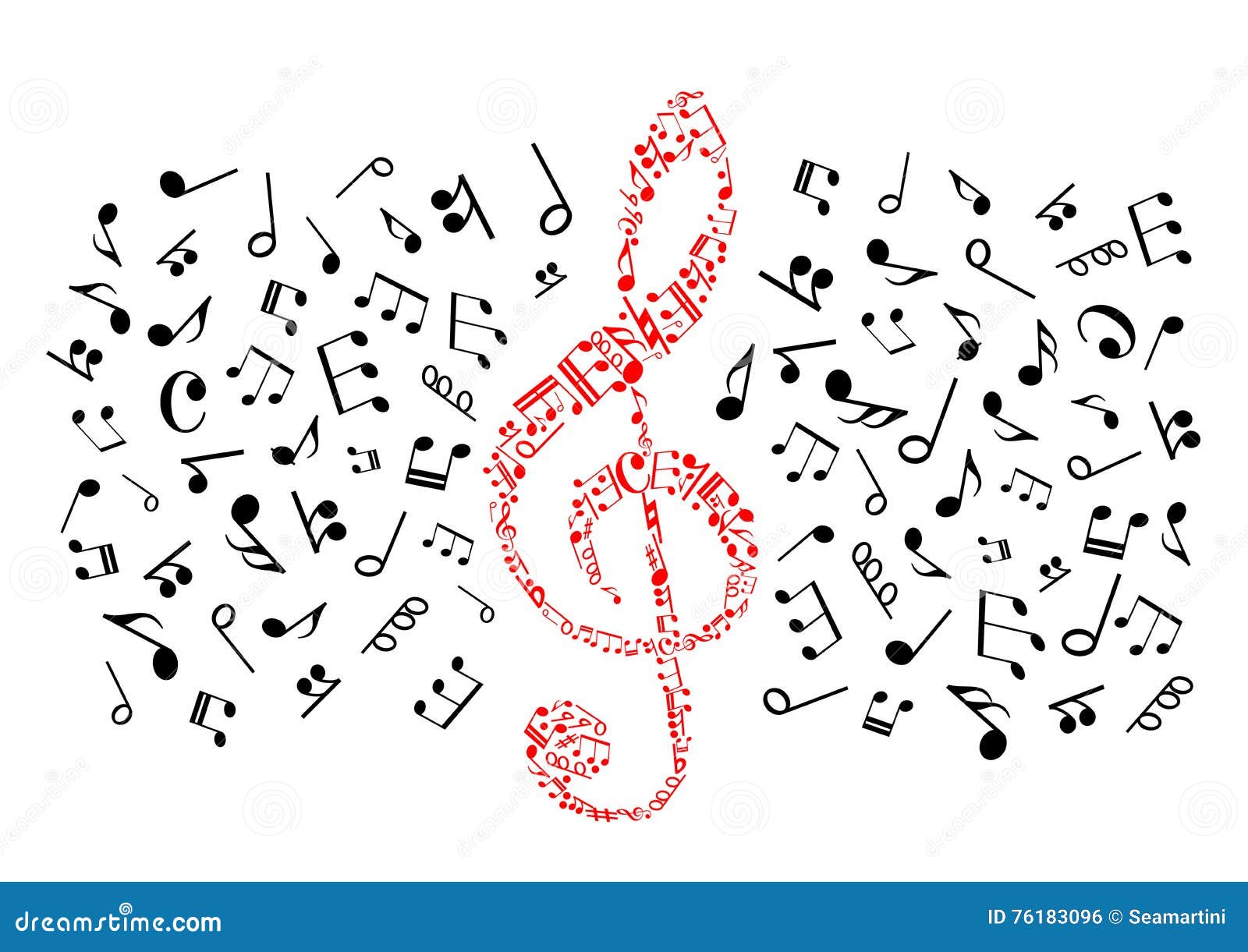 Music Notes Icons. Red Treble Clef Stock Vector - Illustration of ...