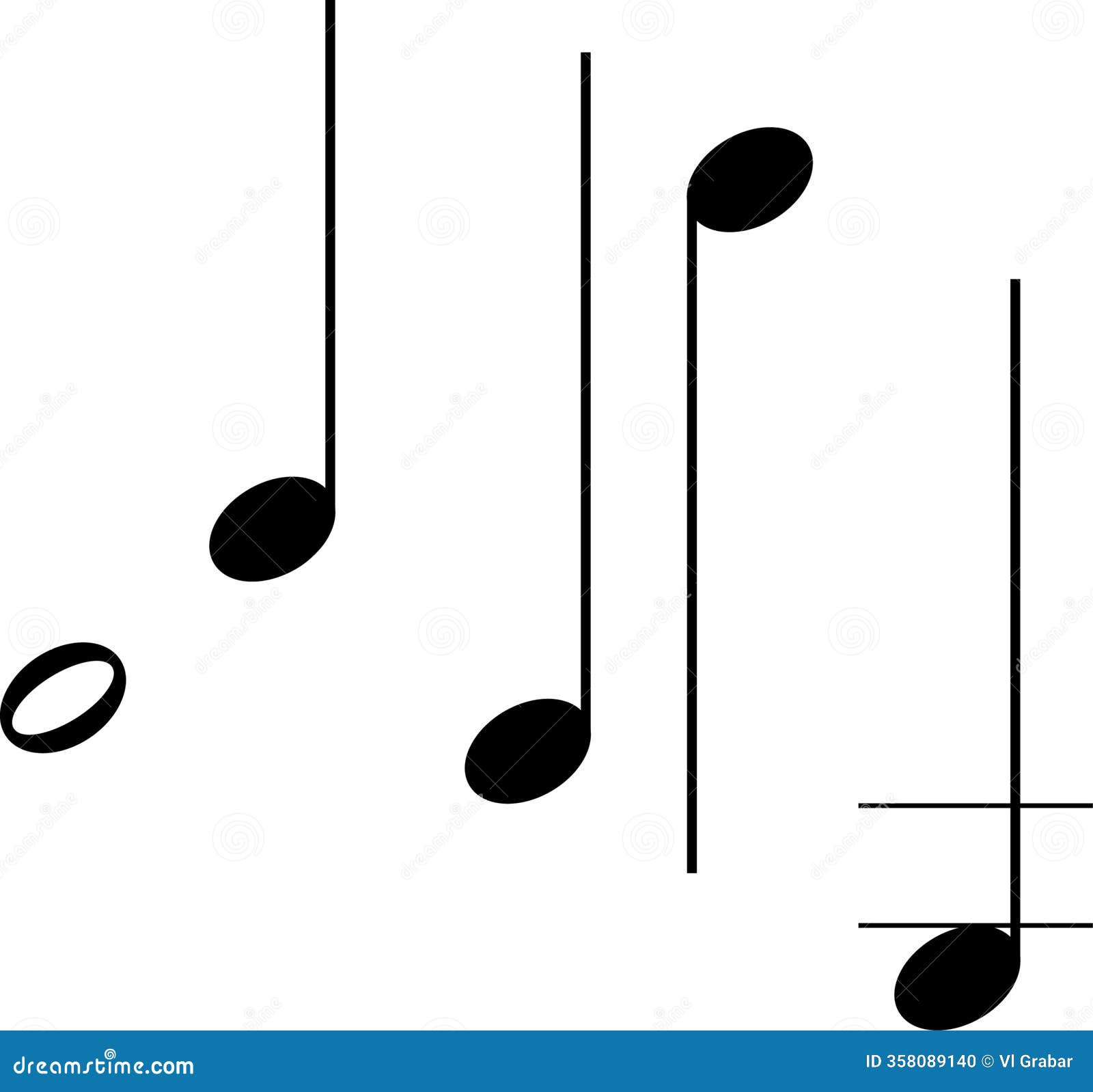 Music Notes Icons Set. Vector? Stock Illustration - Illustration of ...
