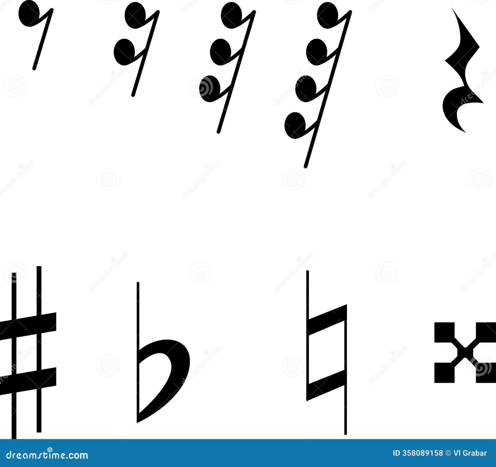Music Notes Icons Set. Vector? Stock Vector - Illustration of ...