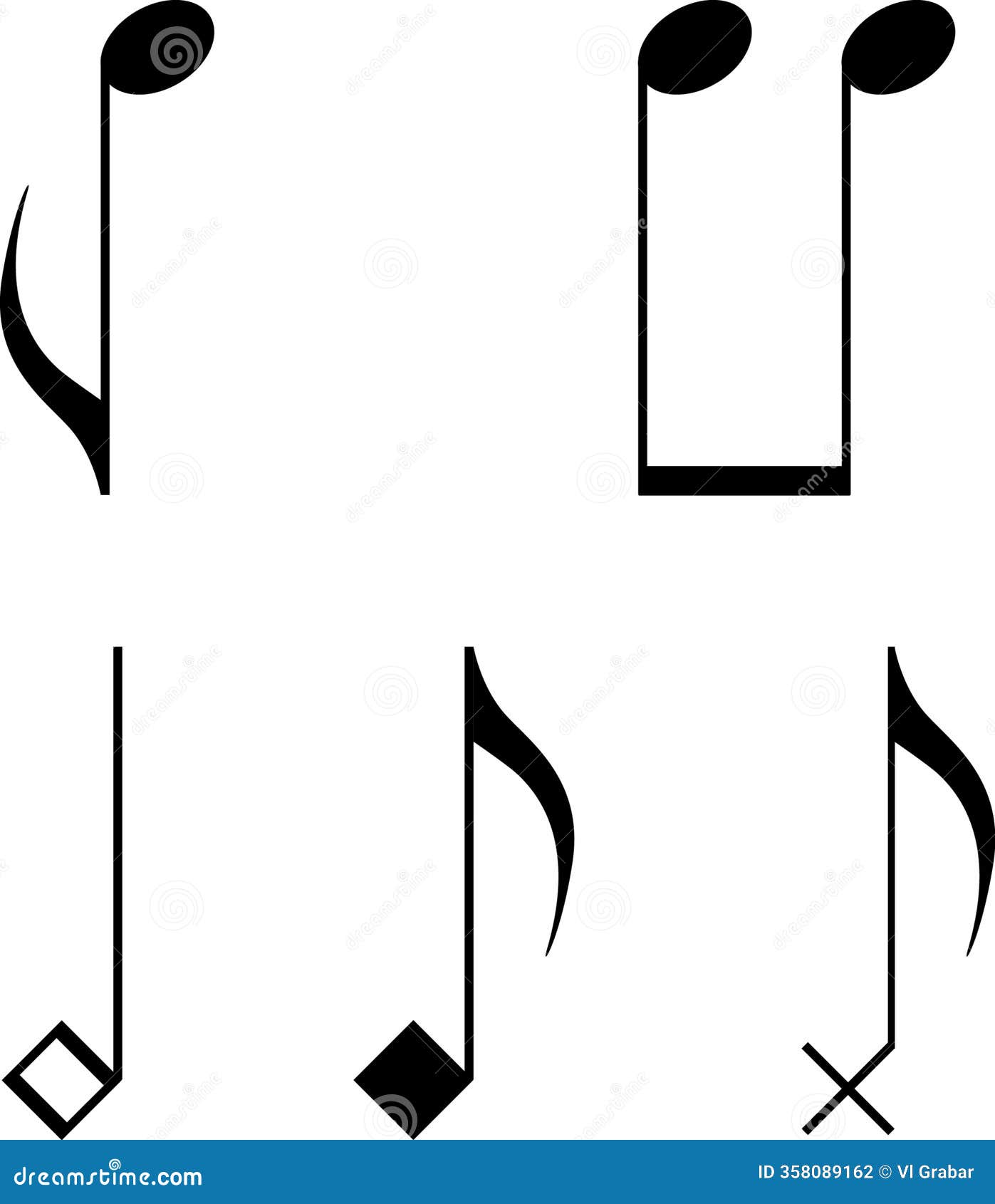 Music Notes Icons Set. Vector? Stock Vector - Illustration of concert ...