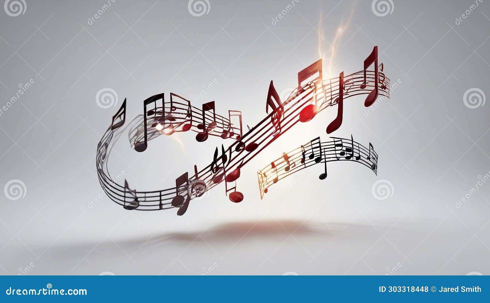 Music Notes Lightning a White Background with Various Music Notes and ...