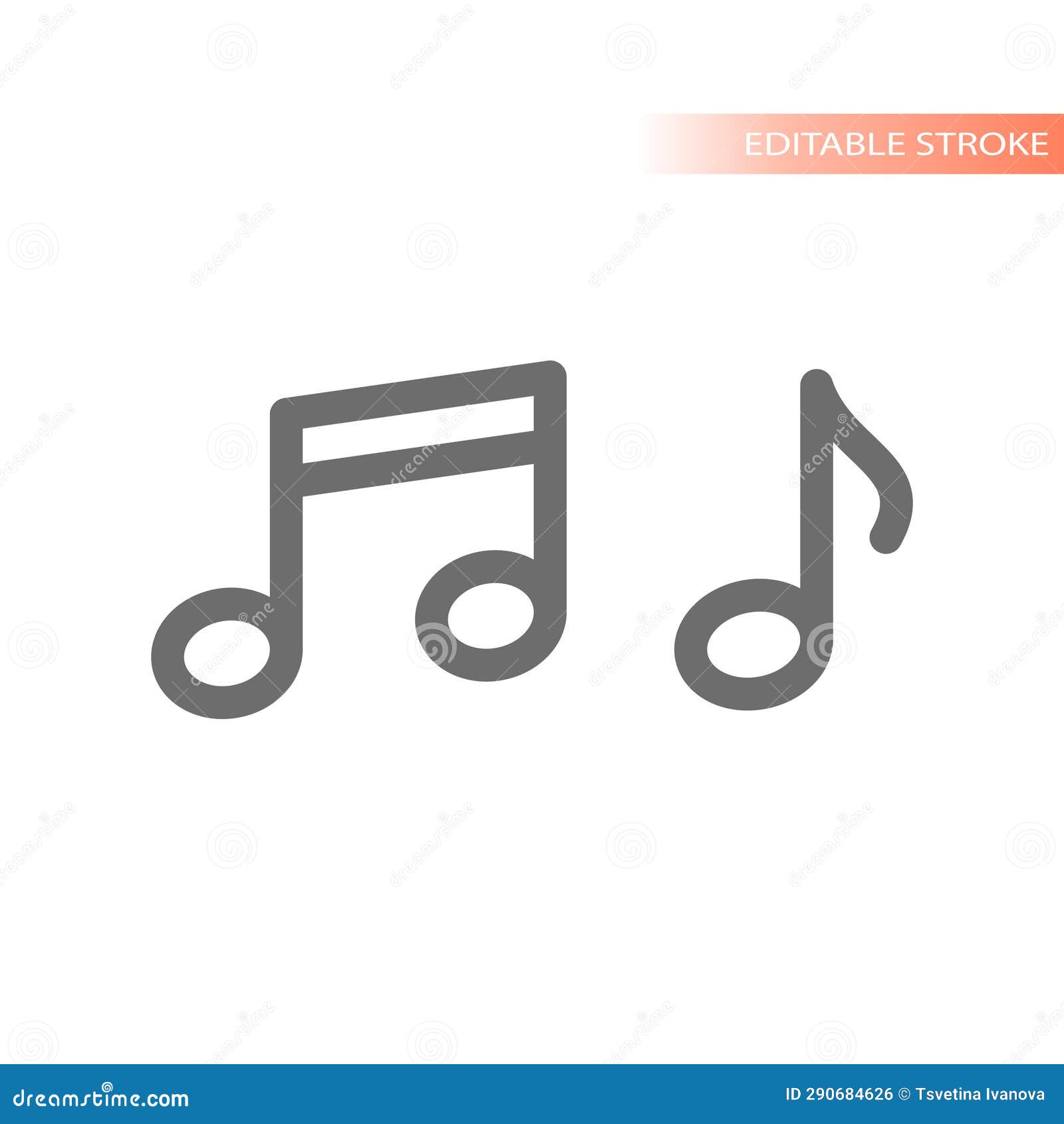 Music Notes Line Vector Icons Stock Vector - Illustration of symbol ...