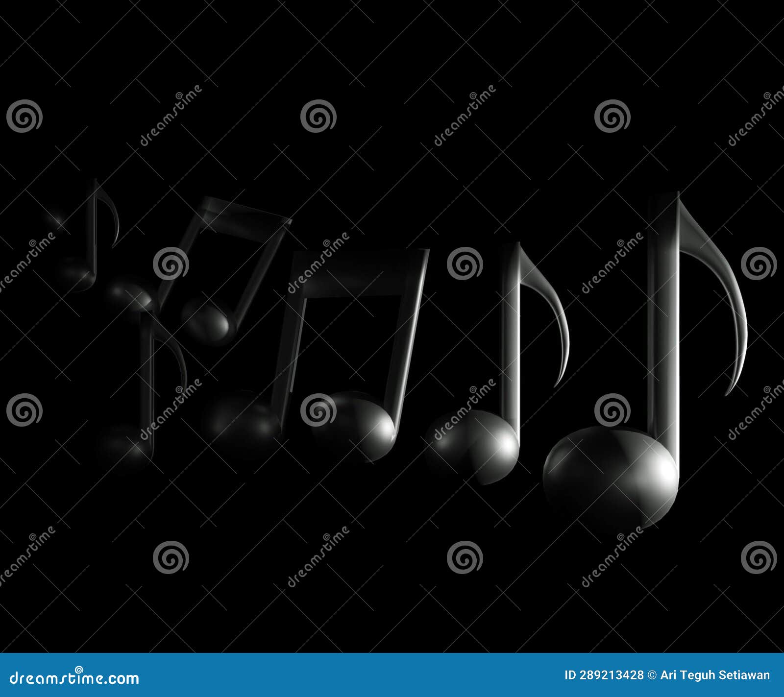 Music Notes in the Low Light Environment Stock Illustration ...