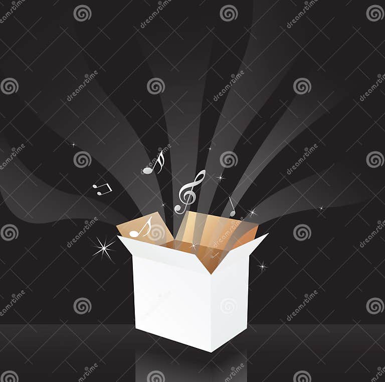 Music notes magic box stock vector. Illustration of music - 18720446