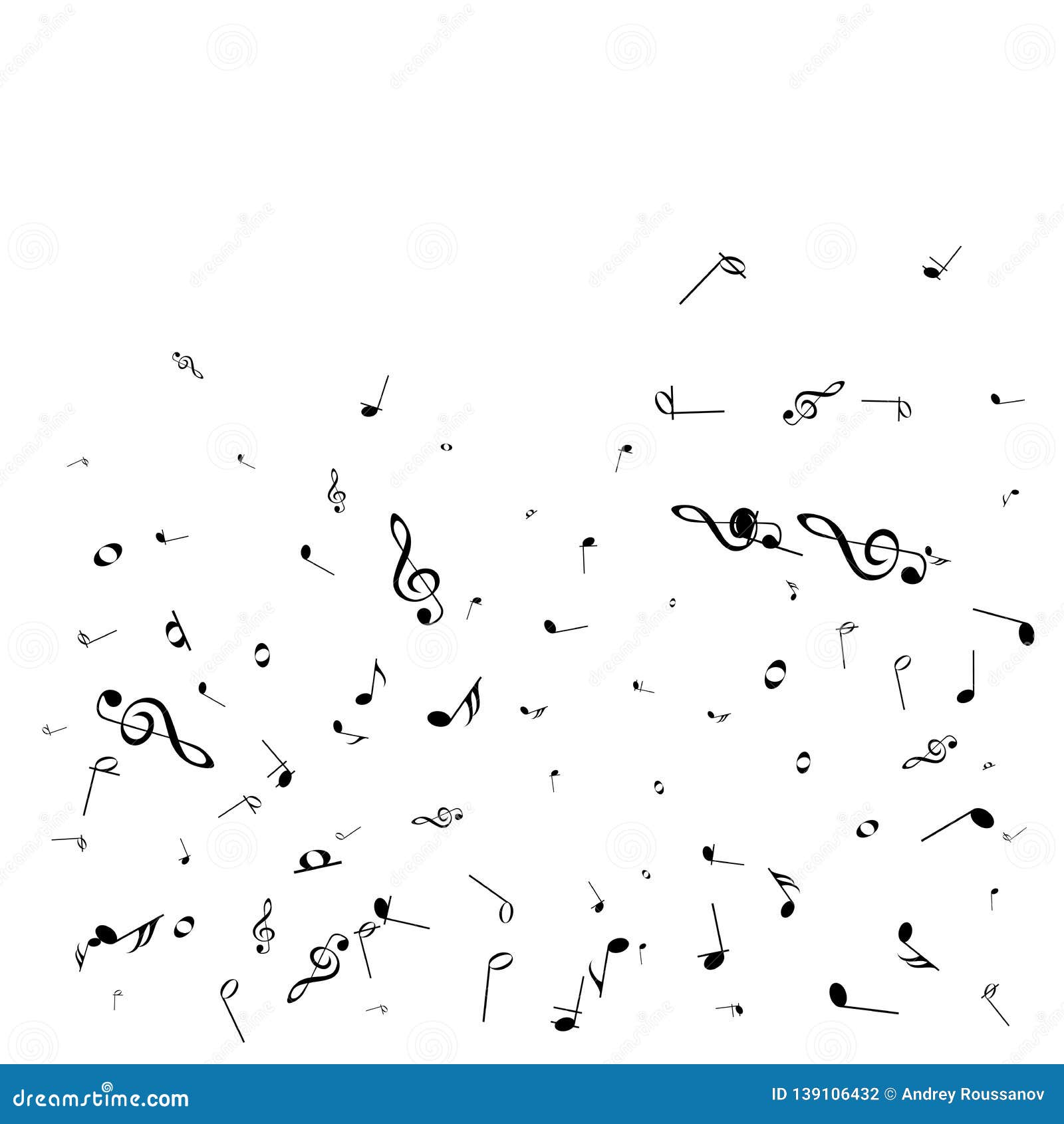 Music Notes. Mensural Musical Notation. Black Notes Symbols. Music ...