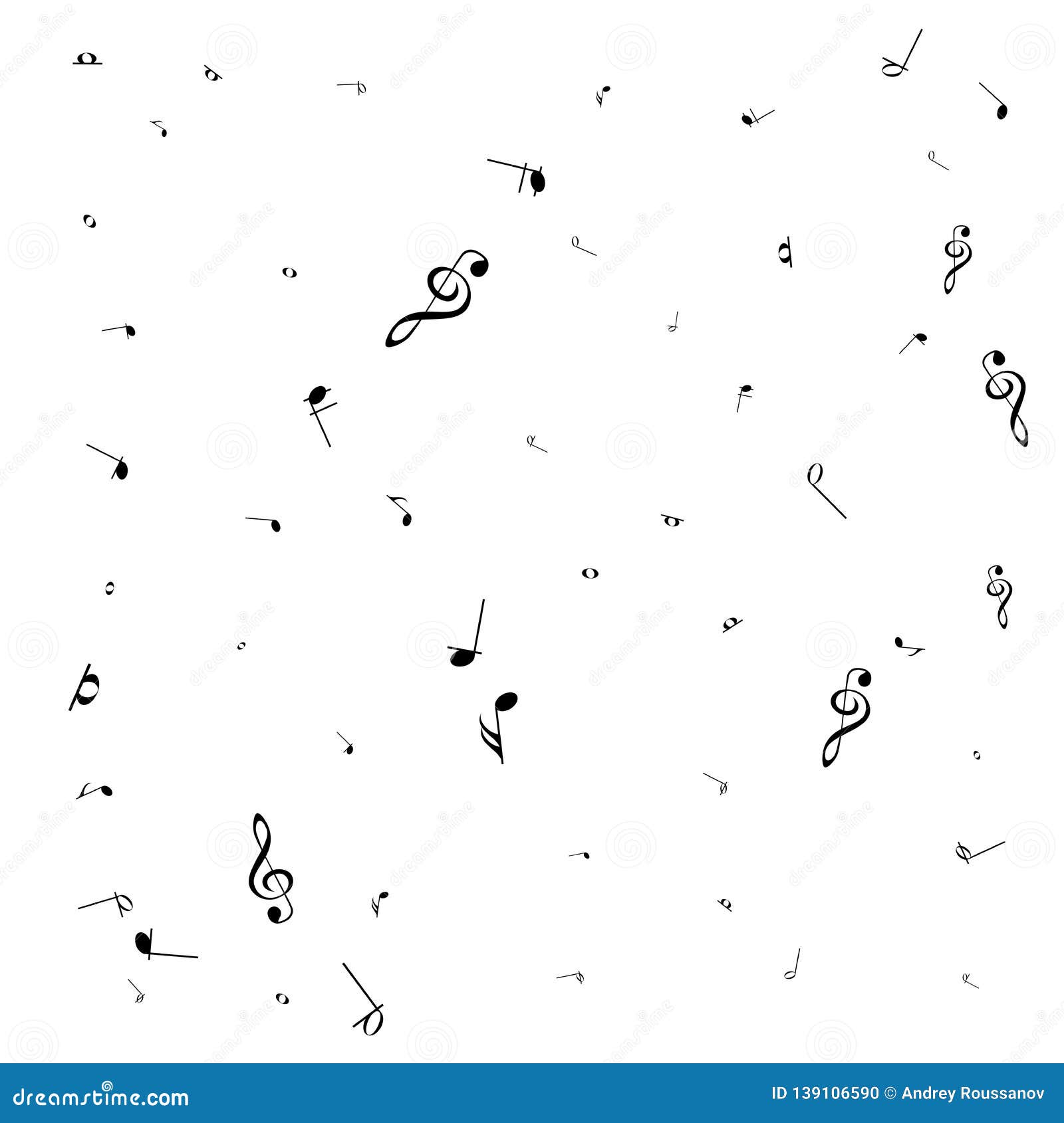 Music Notes. Mensural Musical Notation. Black Notes Symbols. Music ...