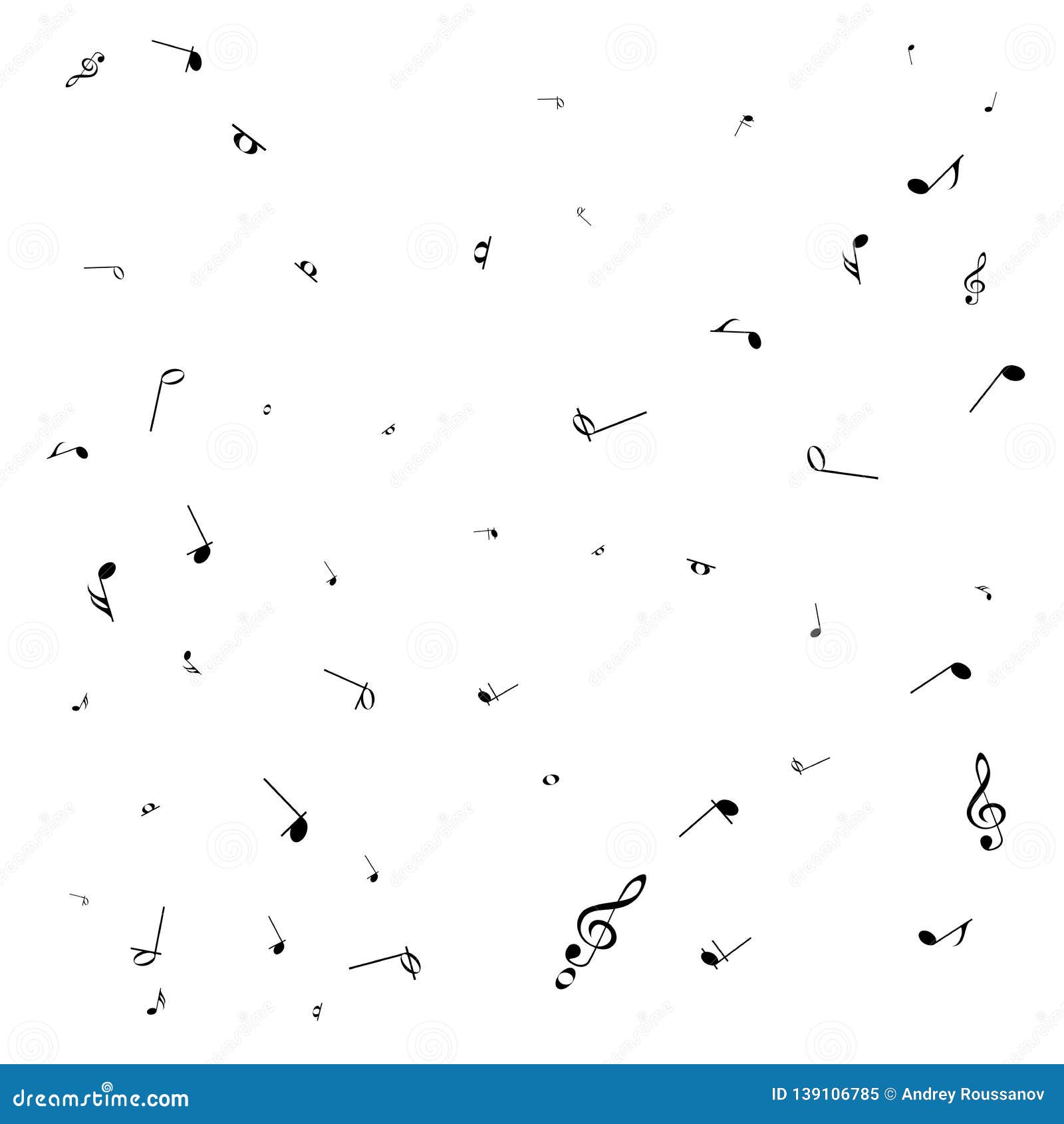 Music Notes. Mensural Musical Notation. Black Notes Symbols. Music ...