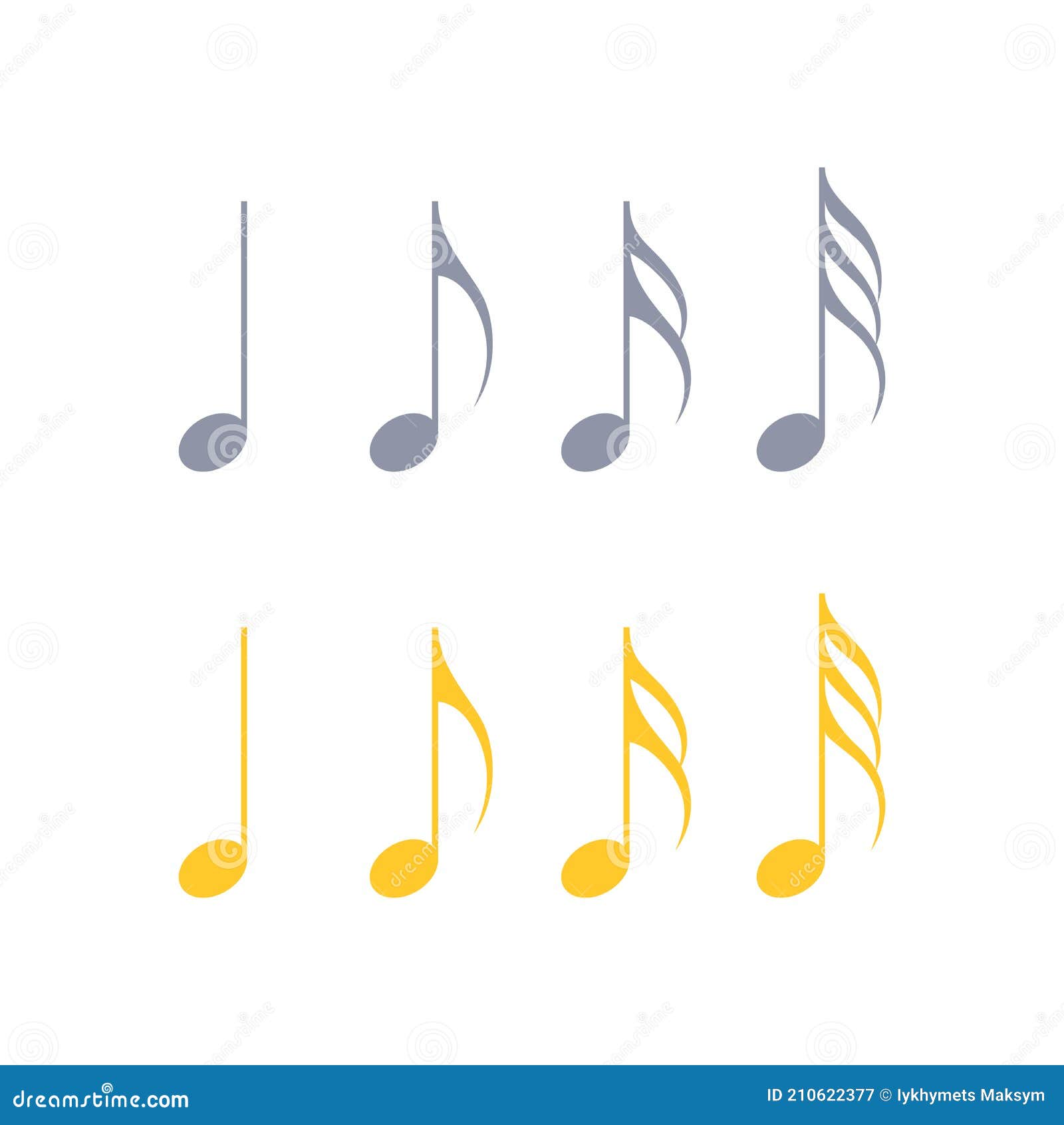 Music Notes, Musical Design Element, Isolated, Vector Illustration.in ...