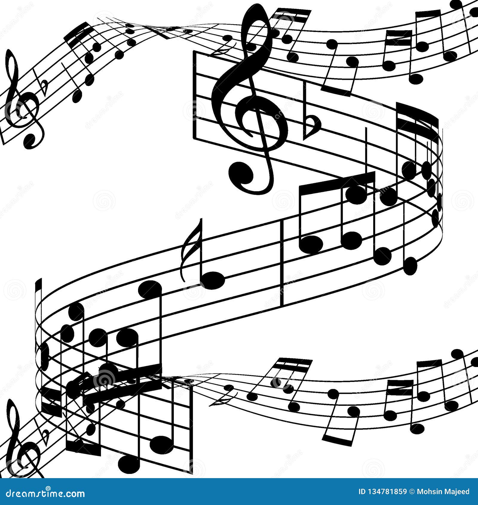 Music Notes Musical Notes Watercolor Background - Vector Illustrator ...